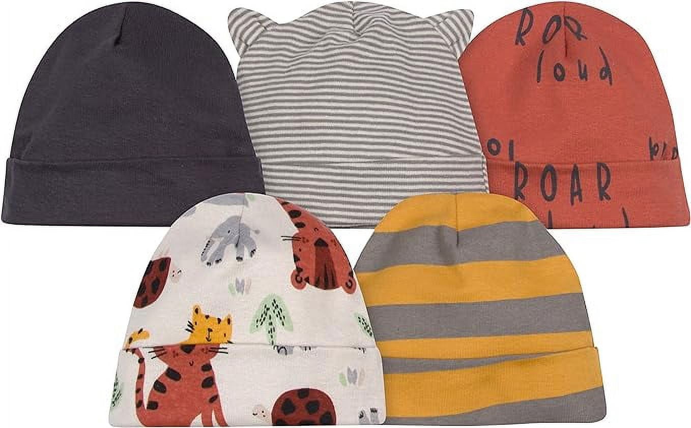Gerber Baby Boys' 5-Pack Caps - Orange Safari - Walmart.com