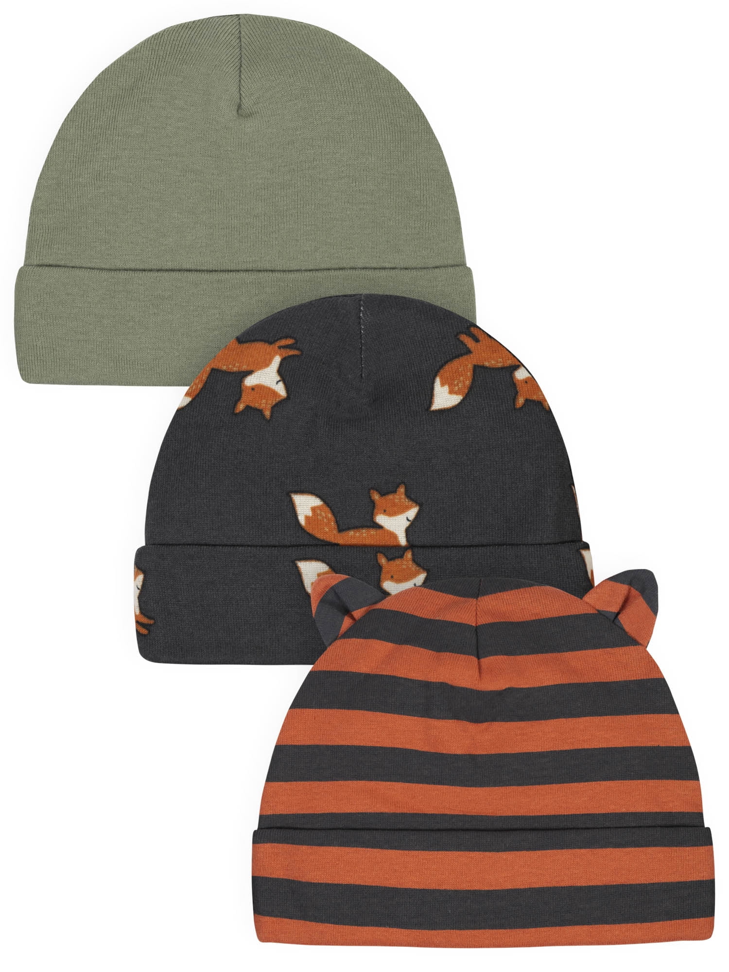 Gerber Baby Boys Caps - 100% Cotton Rib - 3-Pack - Walmart.com