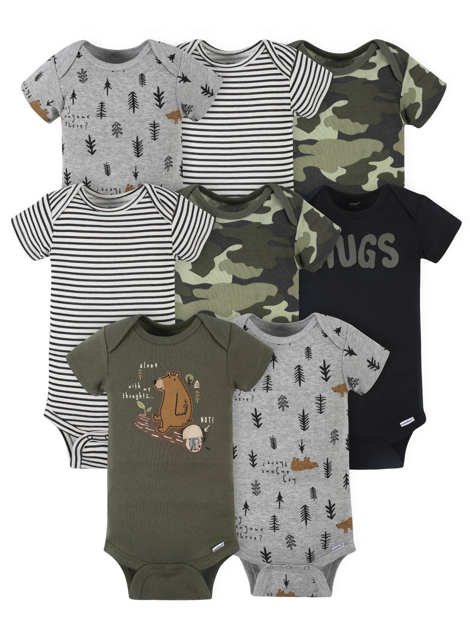 Gerber Baby Boys' Short Sleeve OnesiesÂ® Bodysuits, 8-Pack - Walmart.com