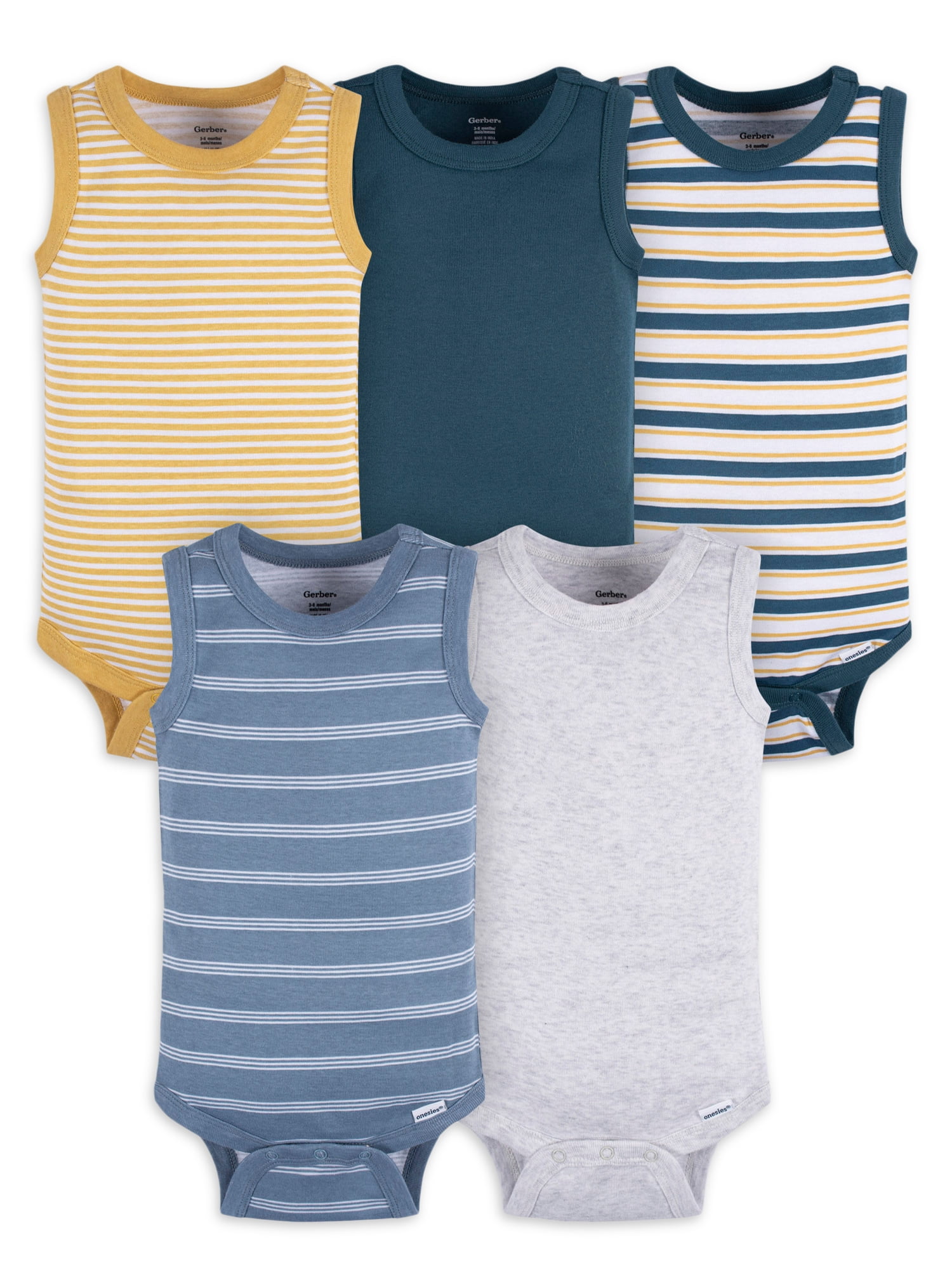 Gerber, Baby Bodysuits, 5-Pack, Sleeveless, Sizes 0/3-24 Months ...