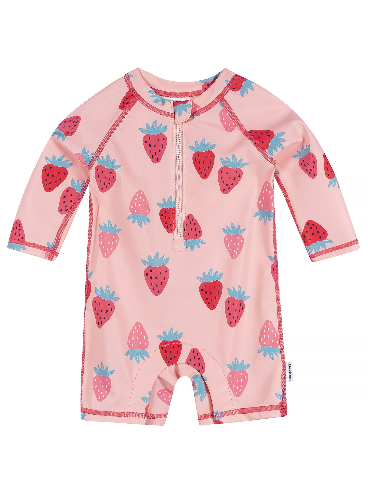 Gerber Baby Girl 1pc Rashguard Suit, Sizes (0-3 Months - 24 Months ...