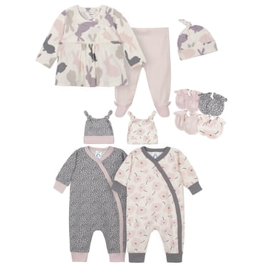 Gerber Newborn Baby Girl Take-Me-Home 3-Piece Layette Gift Set ...