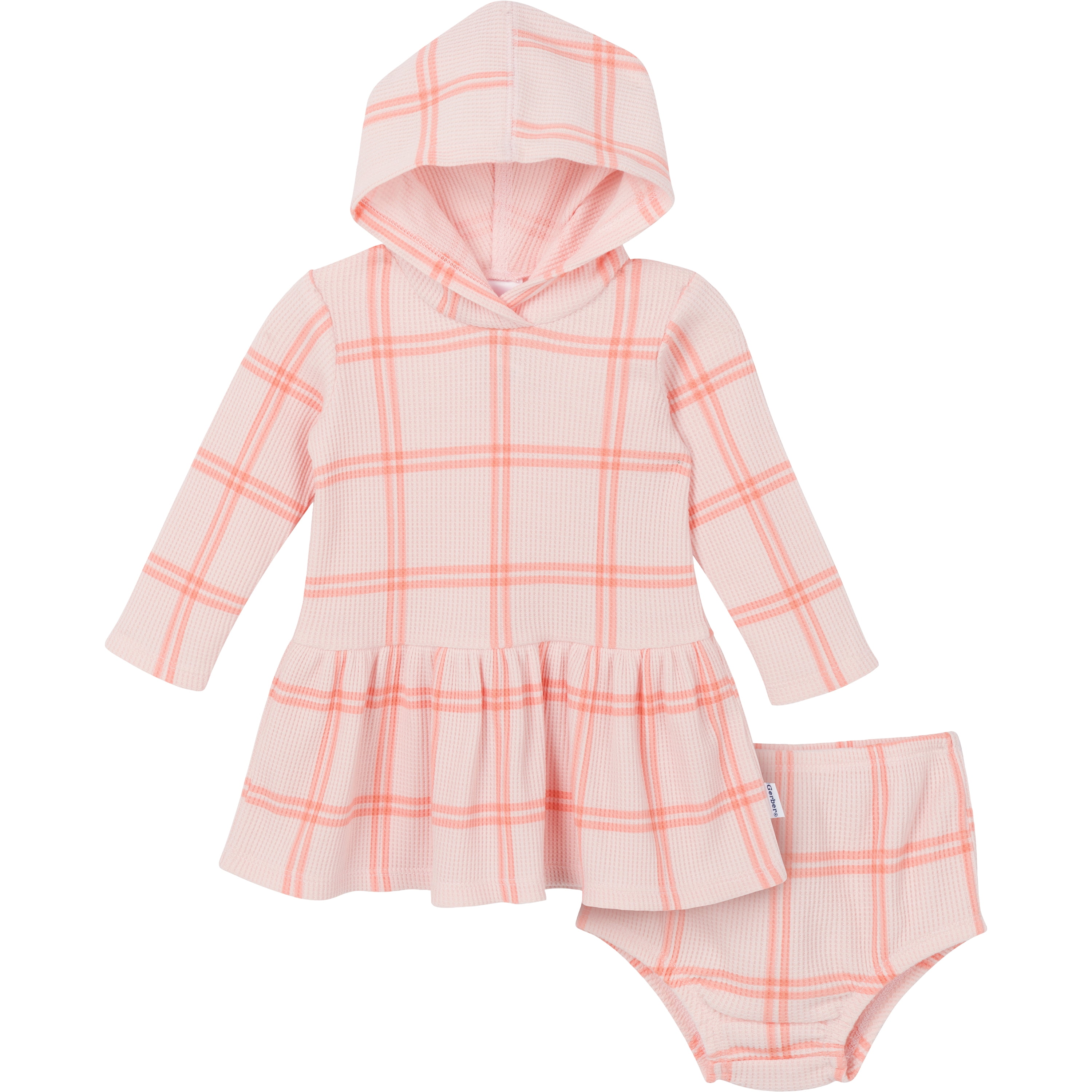 Gerber Baby Girl Hooded Dress and Diaper Cover Outfit Set, 2-Pice ...
