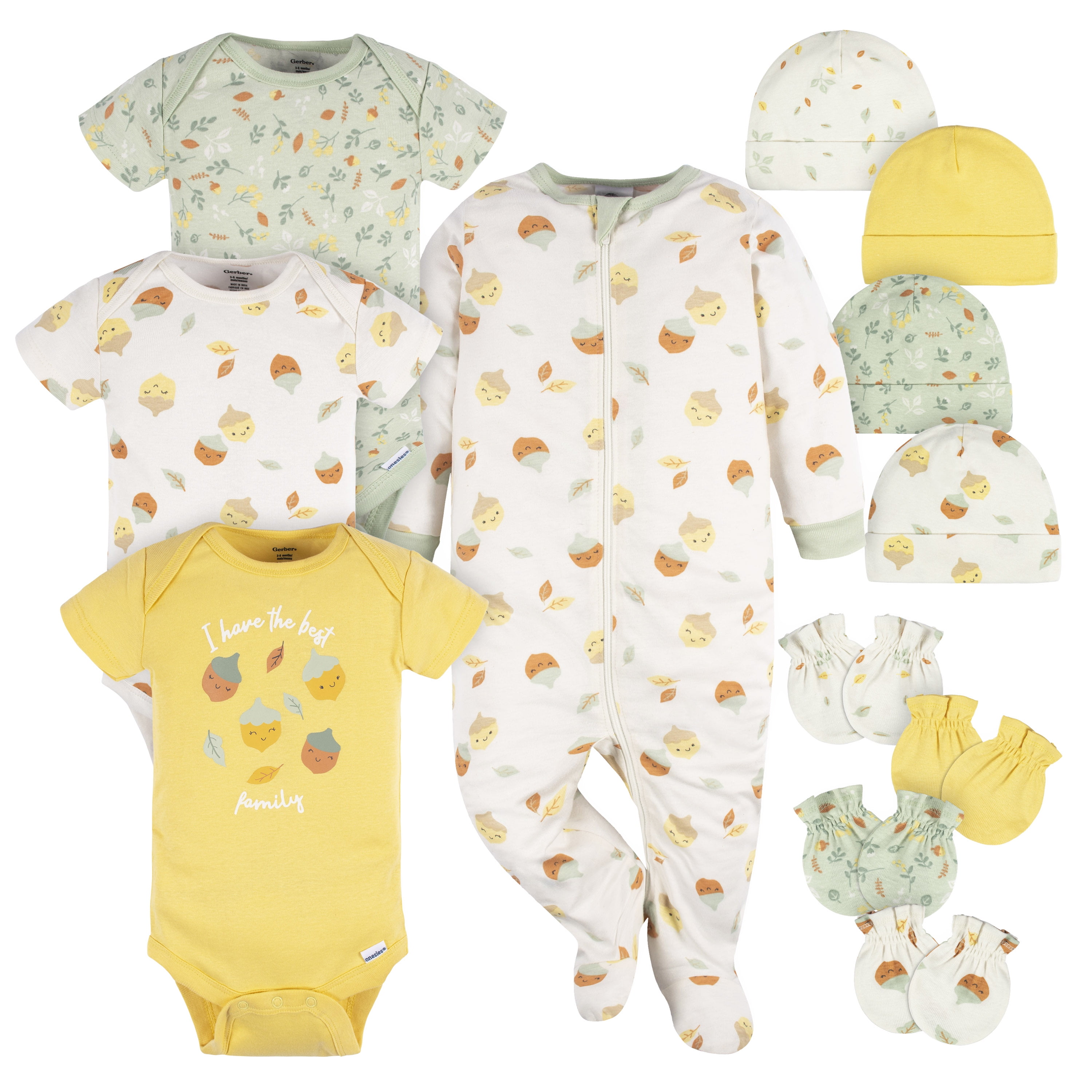 Gerber 12-Piece Newborn Baby Girl Essentials Kit: Layette Bundle with ...