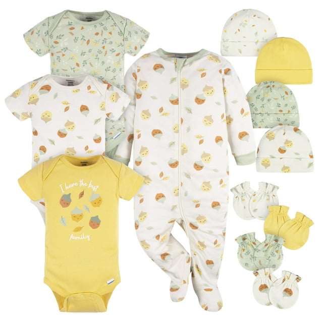 Gerber 12-Piece Newborn Baby Girl Essentials Kit: Layette Bundle with ...