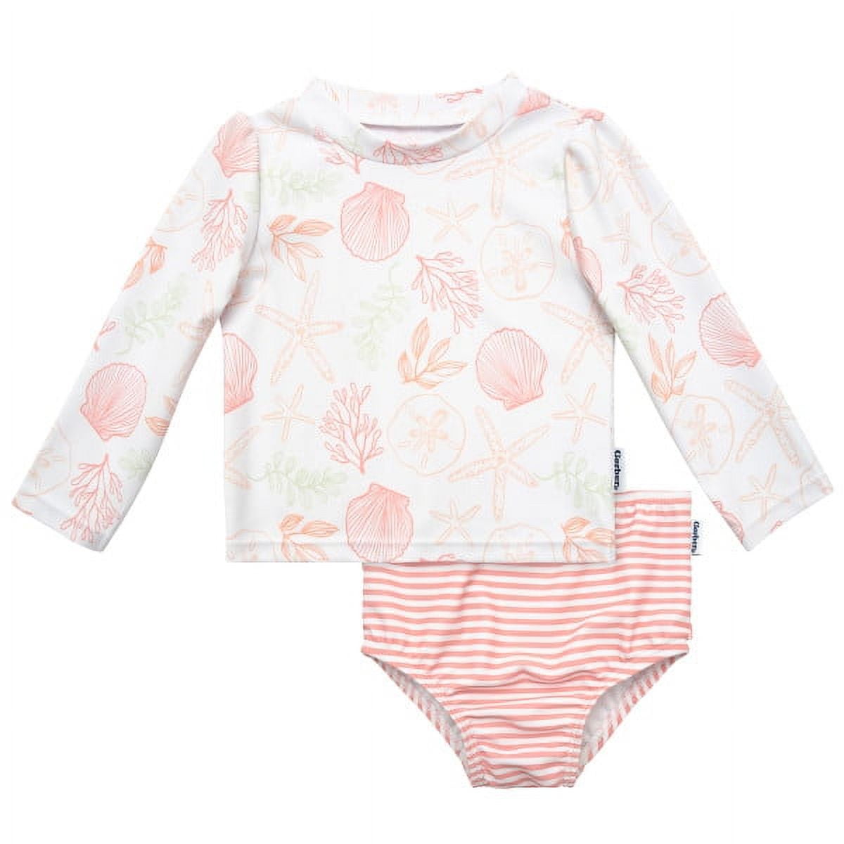 Gerber Baby Girl Rashguard Set, 2-Piece, Sizes 0-3 Months - 5T ...