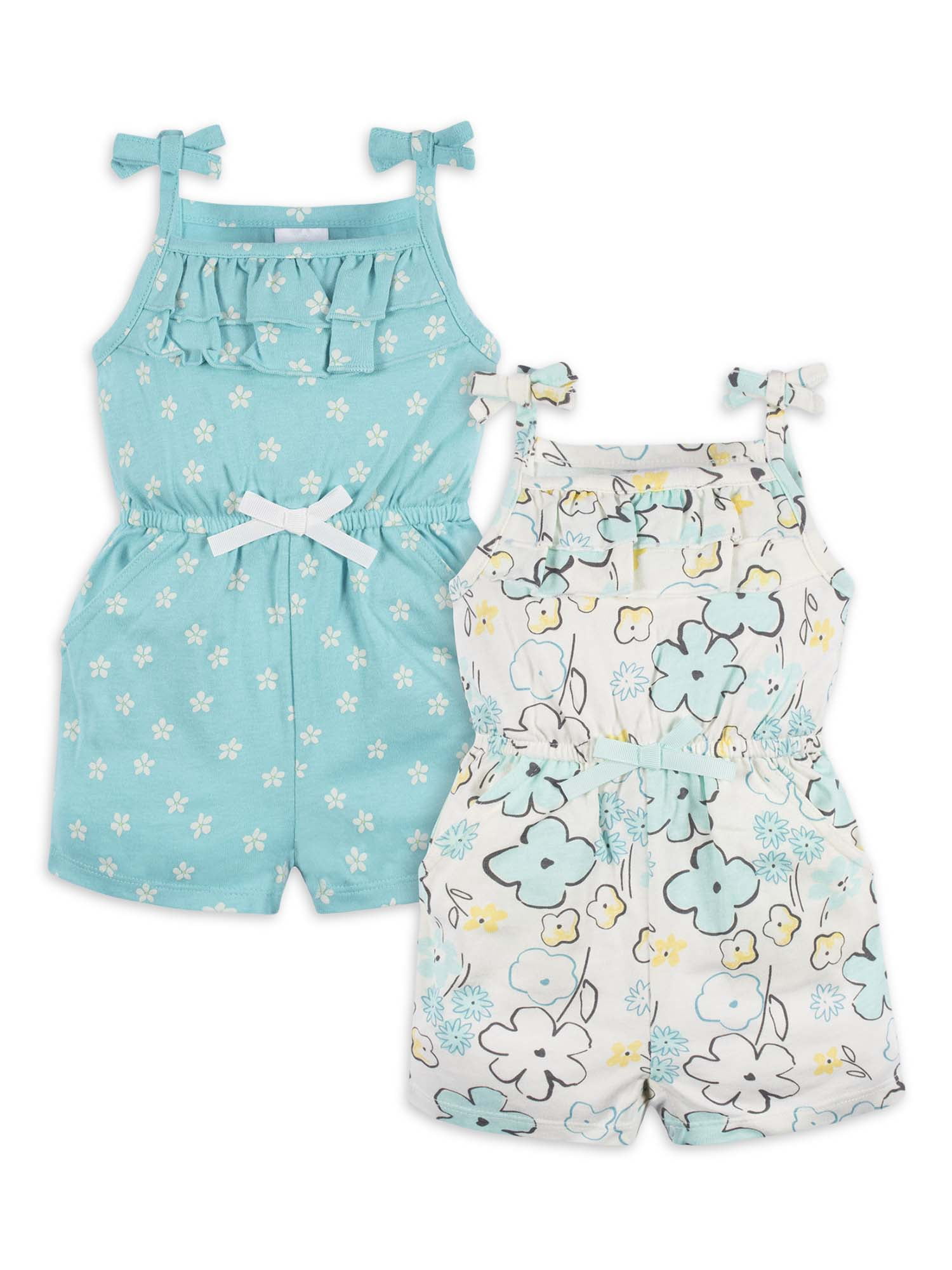 Gerber Baby Girl Rompers, 2-Pack, (Newborn - 24 Months) - Walmart.com