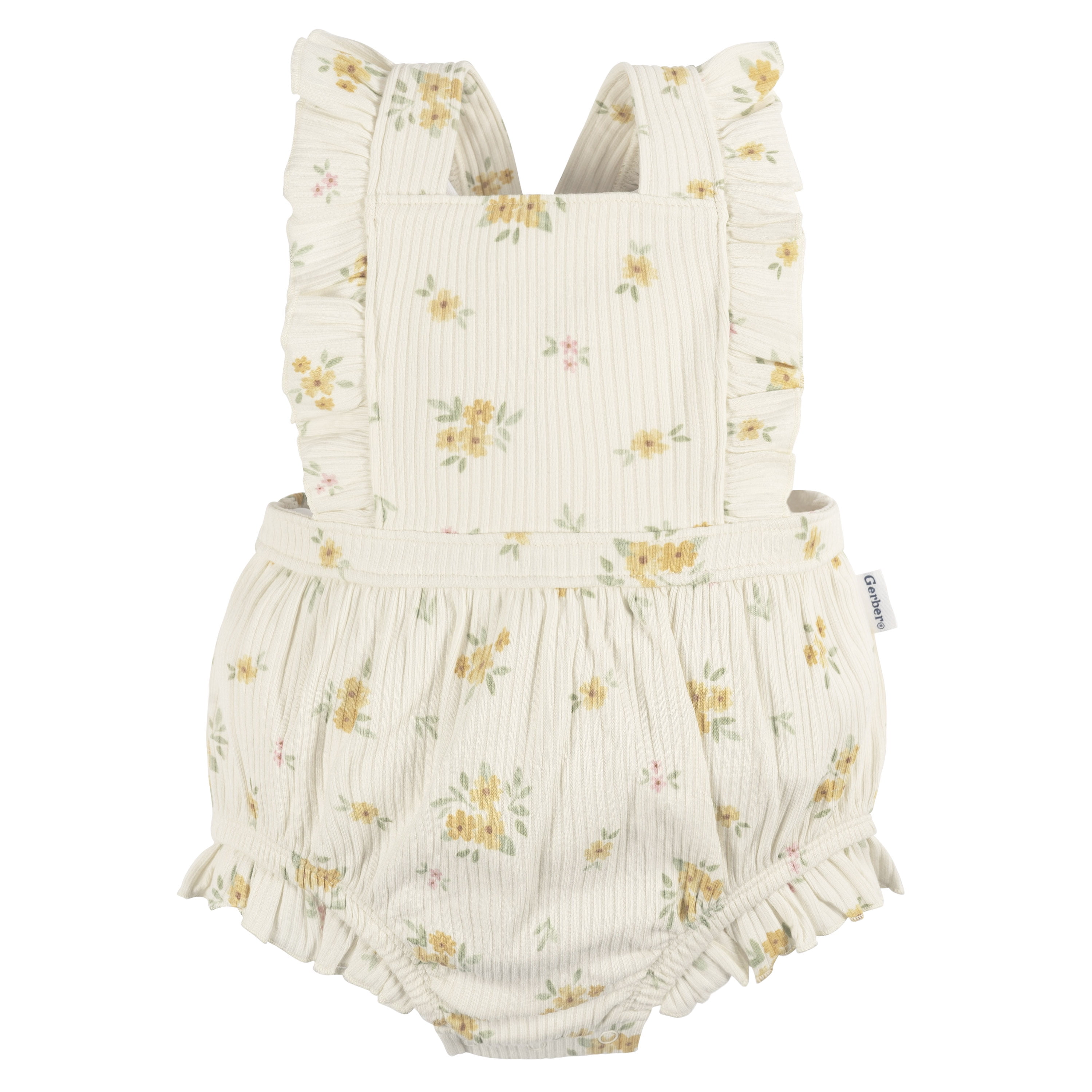Gerber Baby Girl Ruffle Romper, Sizes Newborn - 24 Months - Walmart.com
