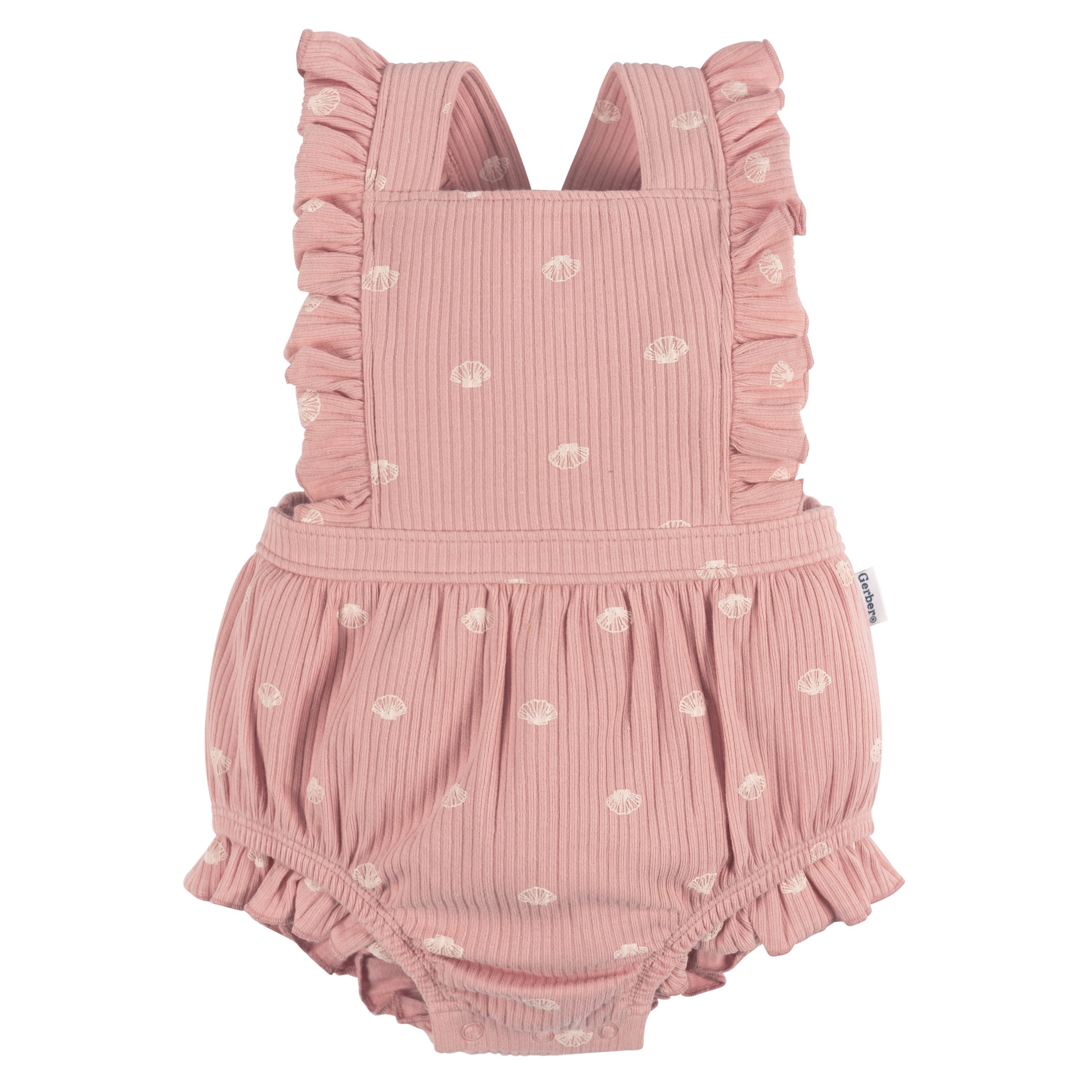 Gerber Baby Girl Ruffle Romper, Sizes Newborn - 24 Months - Walmart.com