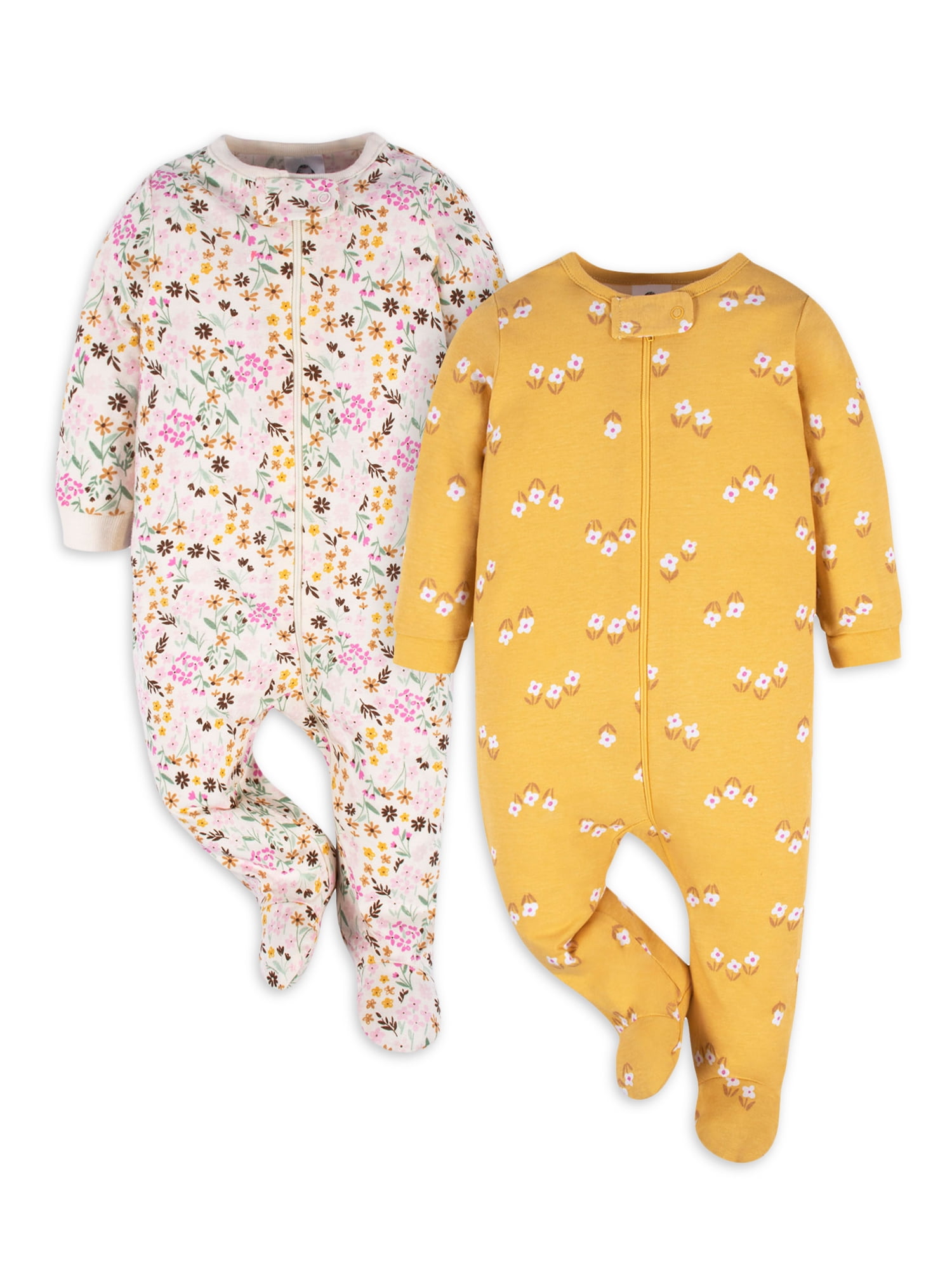 Gerber Baby Girl Sleep N Play, 2-Pack, Sizes Newborn - 3/6 Months ...