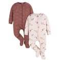 Gerber Baby Girl Sleep´N Play Footed Cotton Pajamas, 2-Pack, Sizes ...