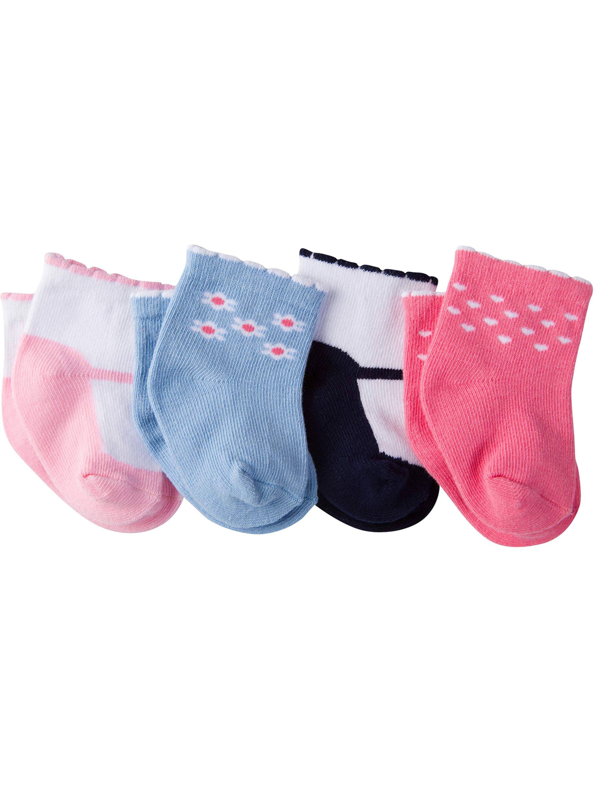 Gerber Baby Girls Ankle Bootie Socks, 4-Pack - Walmart.com