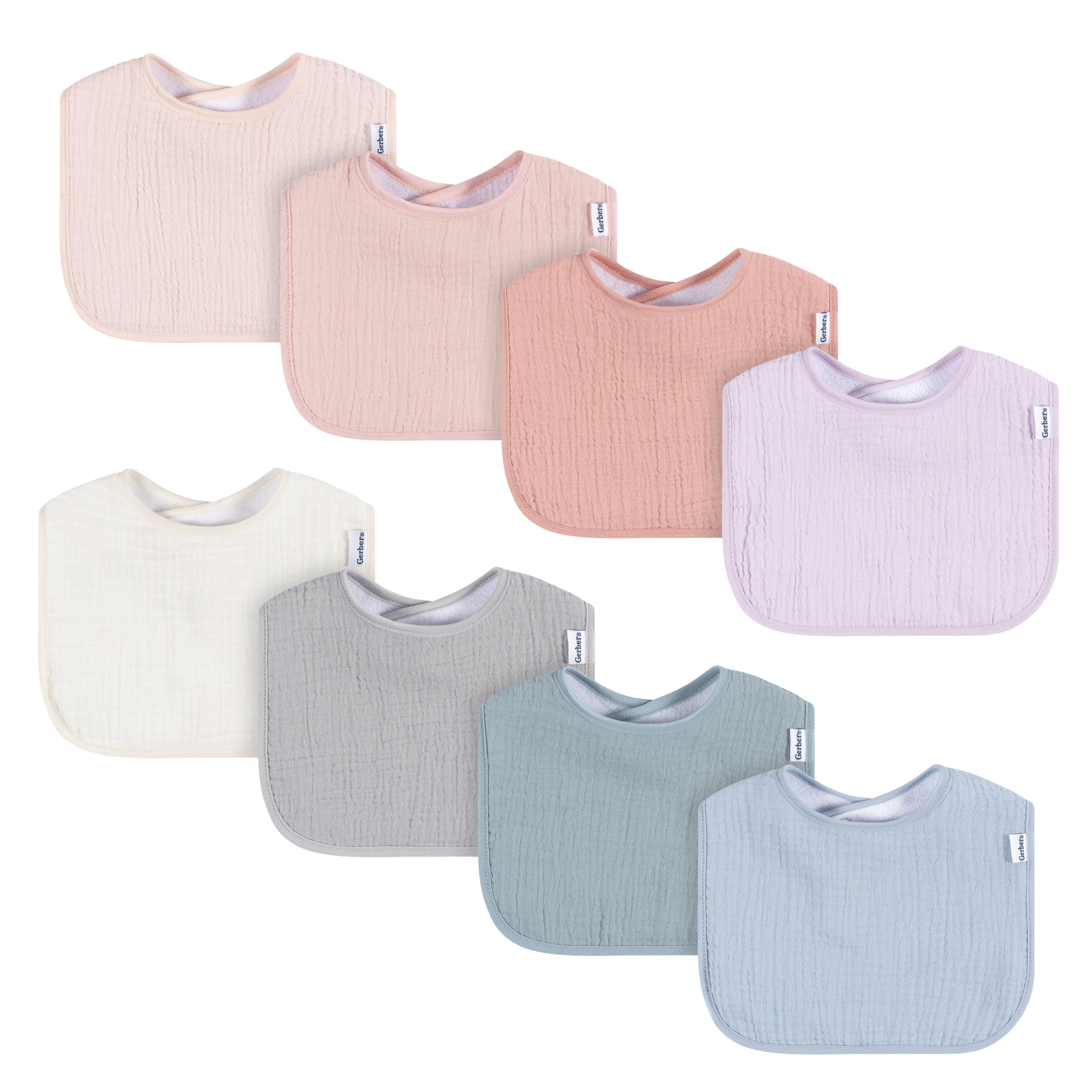 8-Pack Baby Girls Multi Drooling Bibs - Walmart.com