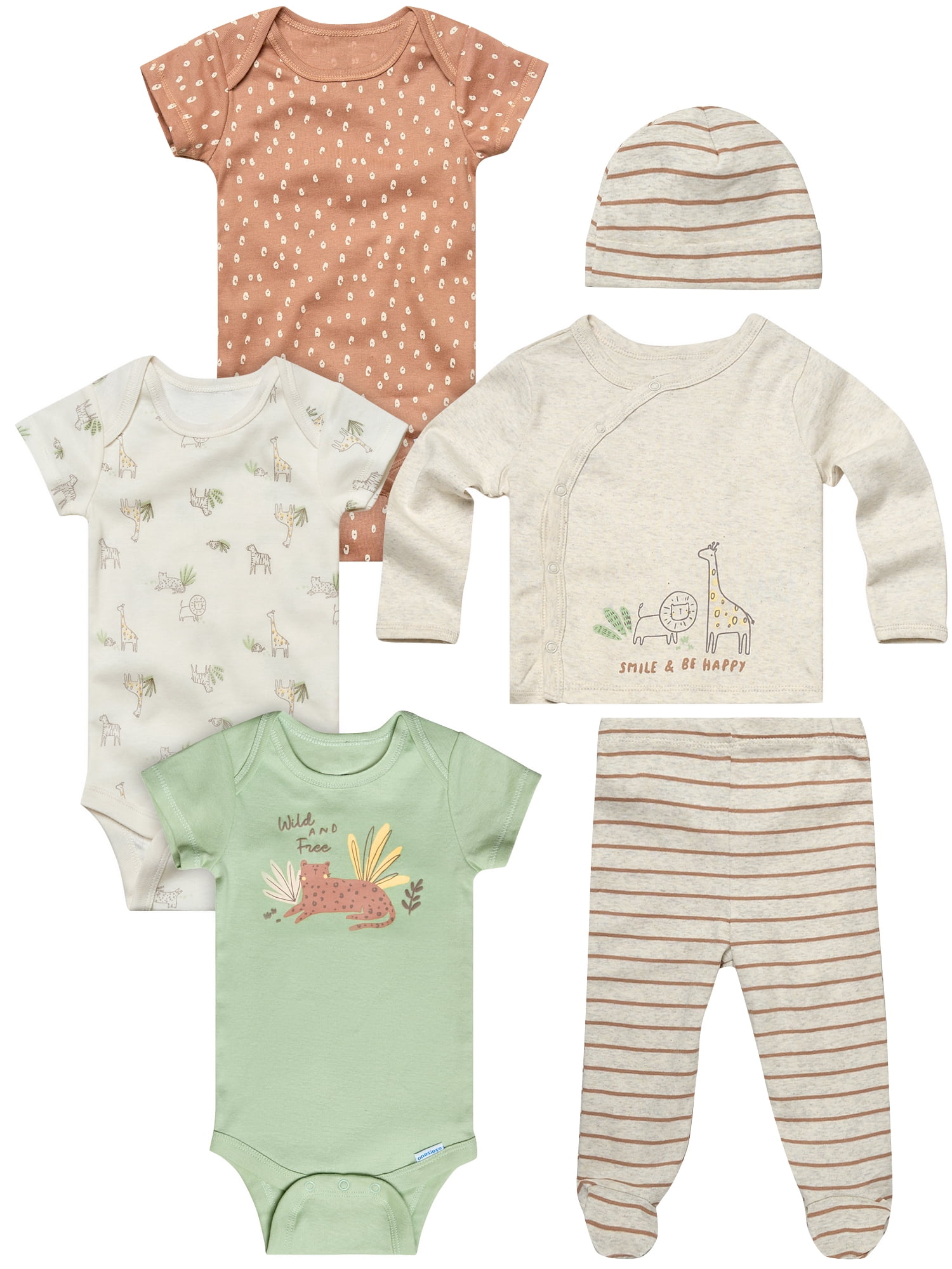 Gerber Baby Neutral 6-Piece Gift Set, Sizes Newborn - 3/6 Months ...