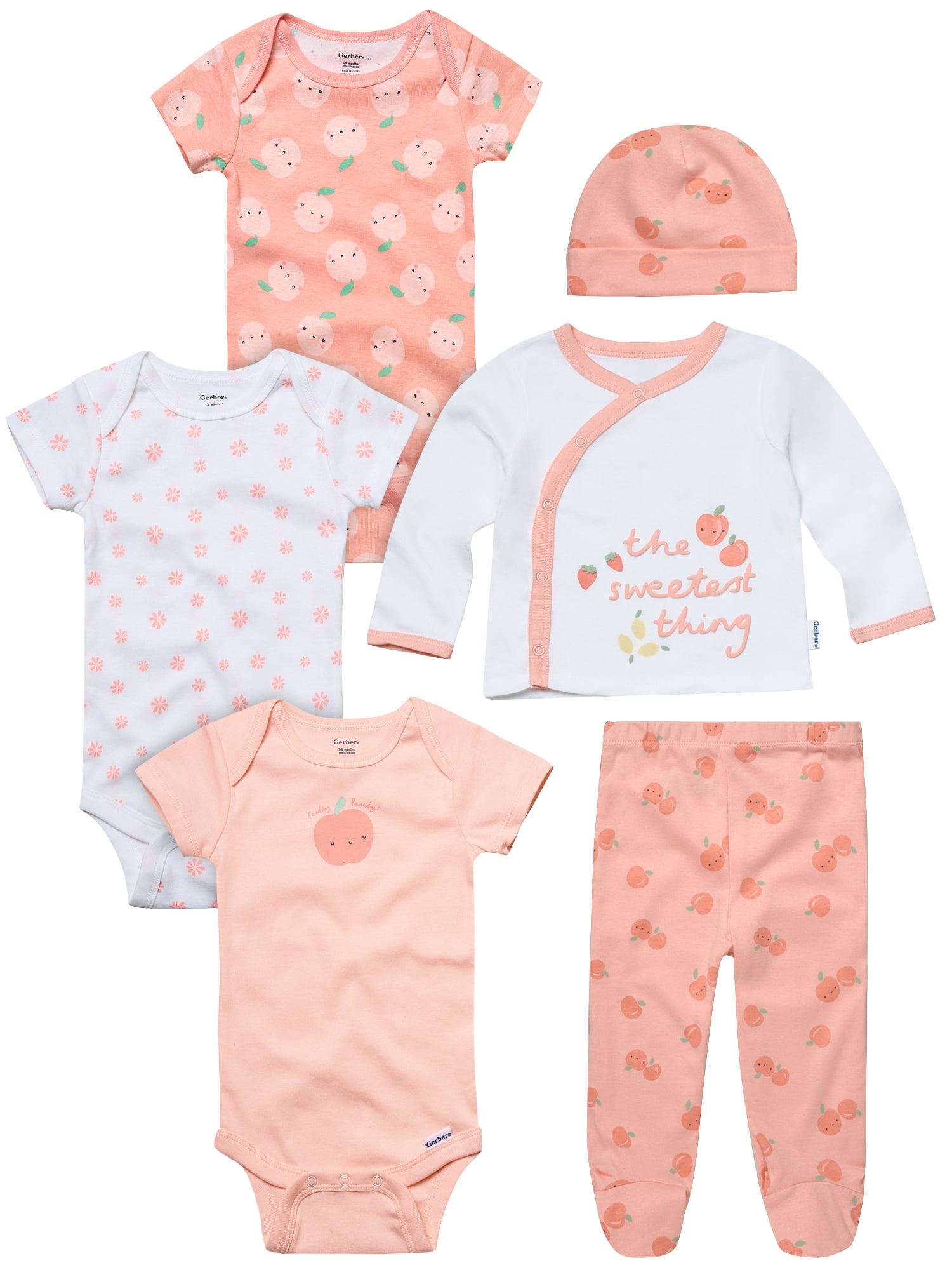 Gerber Baby Neutral 6-Piece Gift Set, Sizes Newborn - 3/6 Months ...