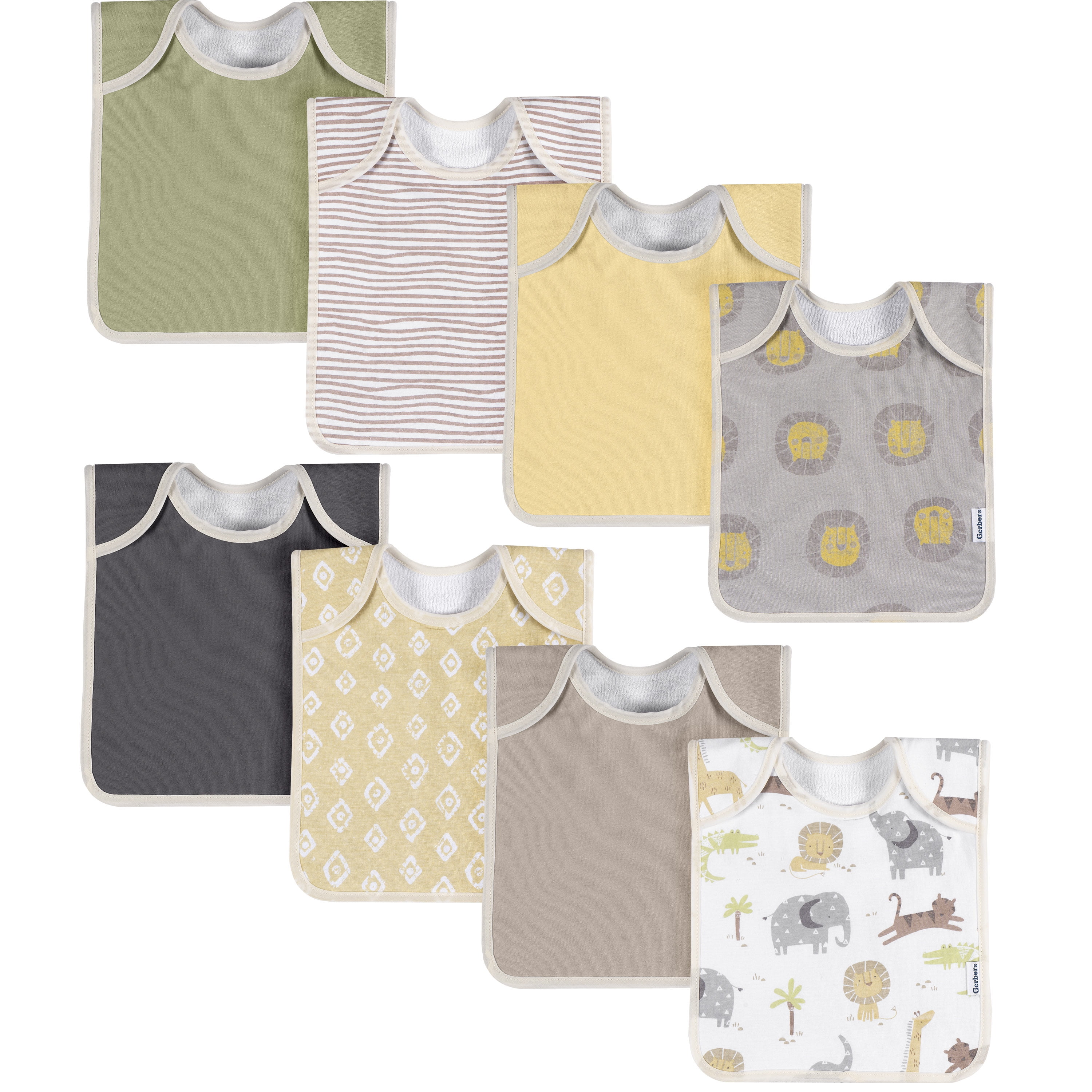 Gerber Baby Neutral Lap Shoulder Bibs, 8-Pack - Walmart.com