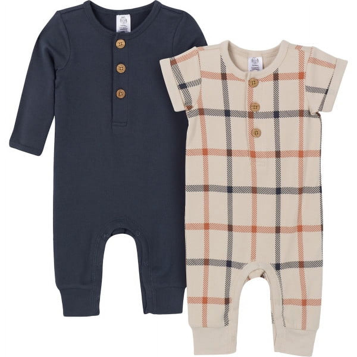 Gerber Baby Neutral Rompers, 2-Pack, Sizes Newborn - 24 Months ...