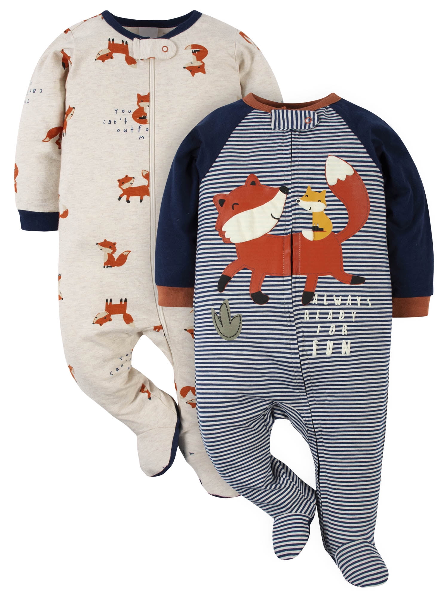 Gerber Baby Neutral Sleep ´N Play Footed Pajamas, 2-Pack, Sizes Preemie ...