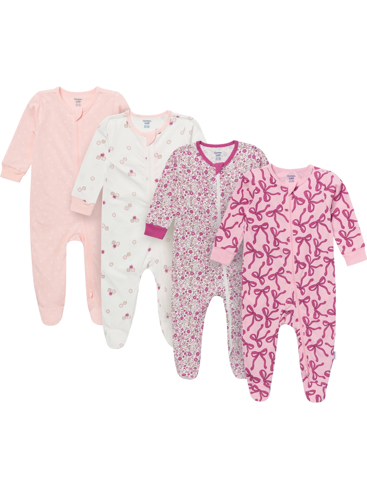 Gerber Baby Neutral Sleep N´ Play Footed Pajamas, 4-Pack, Sizes ...