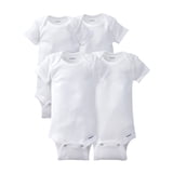 Gerber Baby Boy or Girl Neutral White Short Sleeve Cotton Onesies, 4 ...