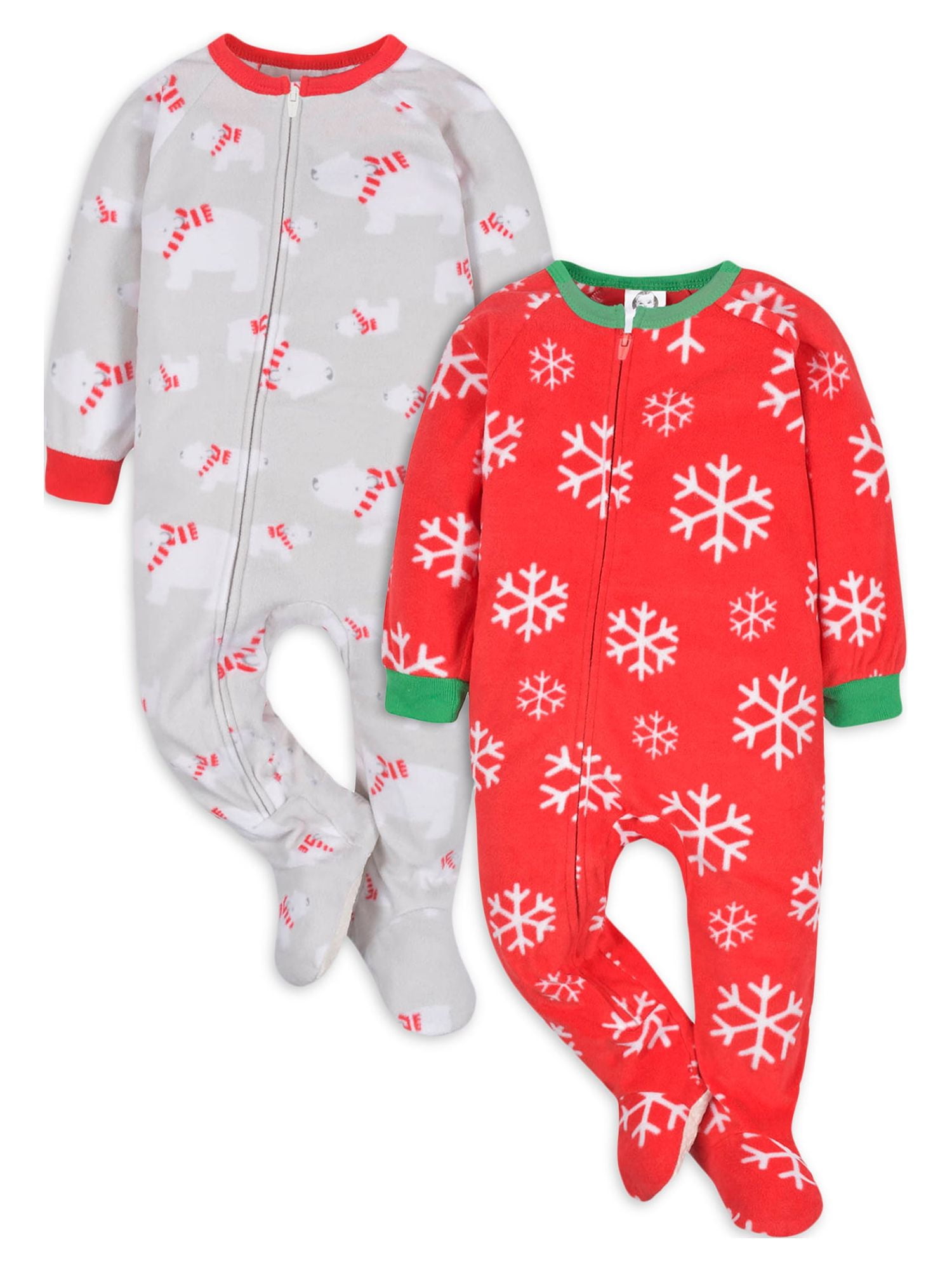 Gerber Baby & Toddler Neutral Microfleece Blanket Sleeper Pajamas, 2 ...