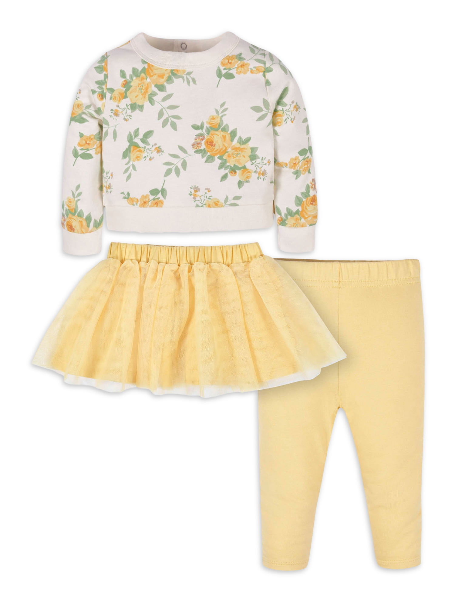 Gerber Baby & Toddler Girl French Terry Top, Tulle Tutu, & Pull-On ...