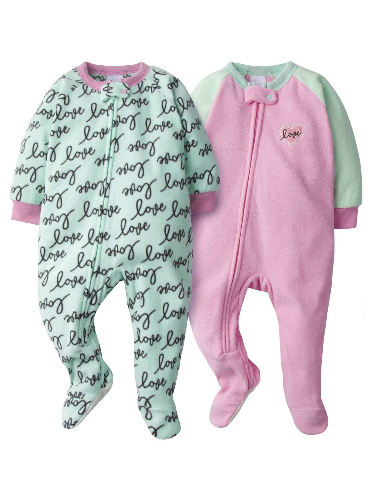 Gerber Baby & Toddler Neutral Microfleece Blanket Sleeper Pajamas, 2 ...