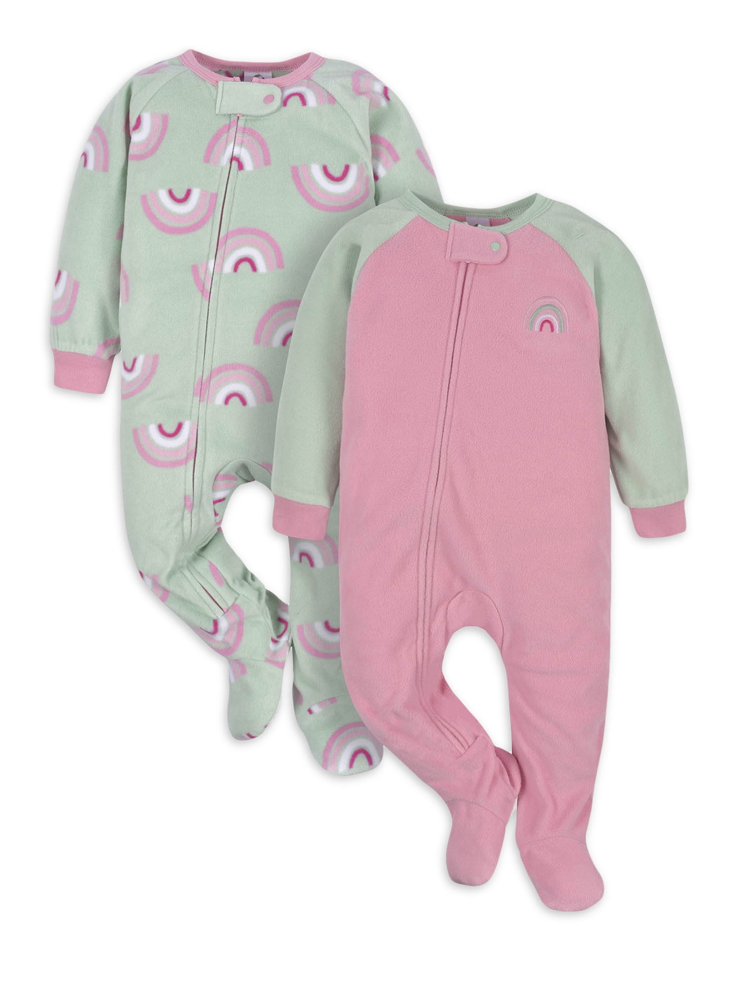 Gerber Baby Toddler Girls Microfleece Blanket Sleeper Pajamas 2 Pack gerber-baby-toddler-girls-microfleece-blanket-sleeper-pajamas-2-pack