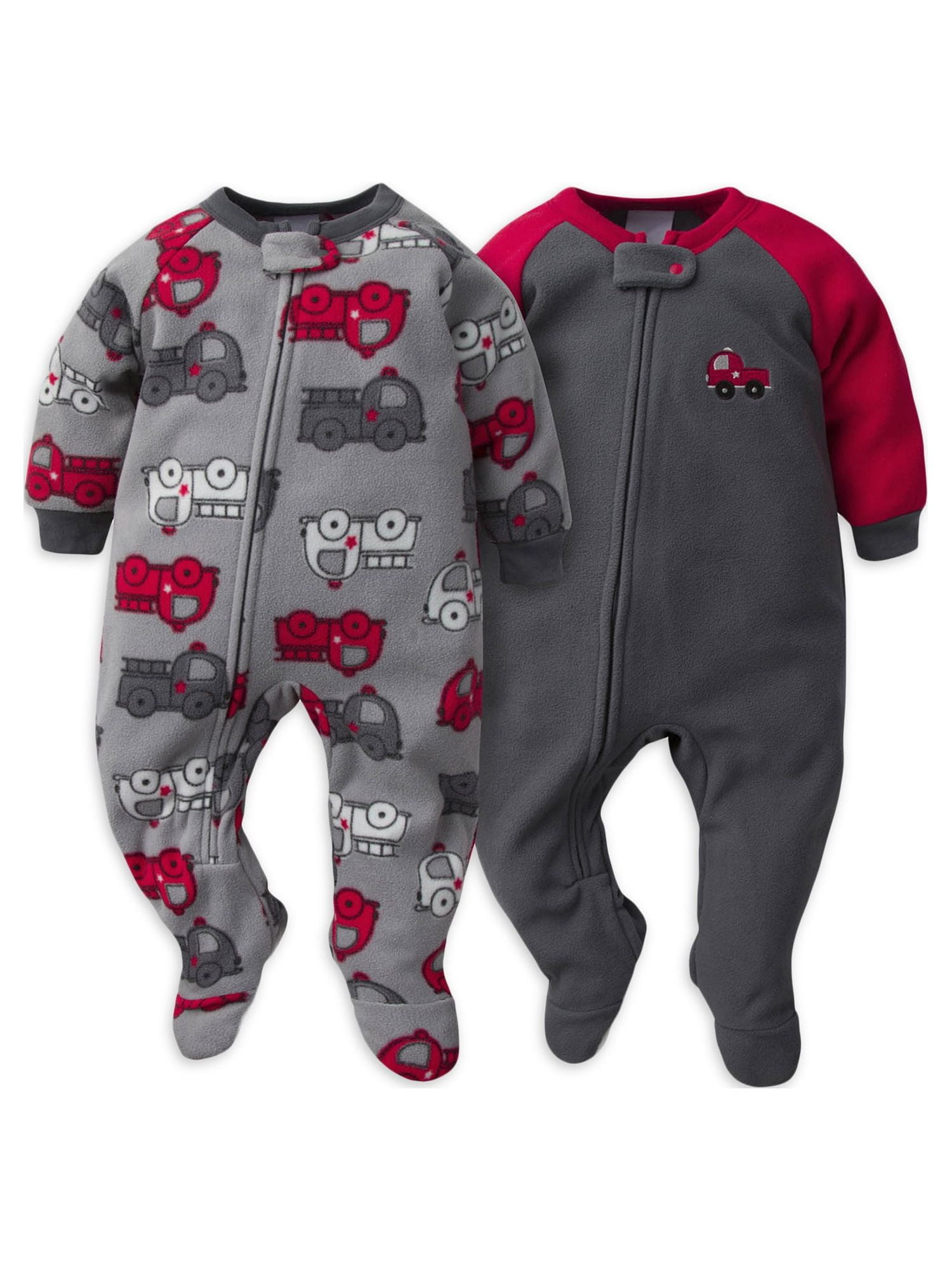 Gerber Baby & Toddler Boy Microfleece Blanket Sleeper Pajamas, 2-Pack ...