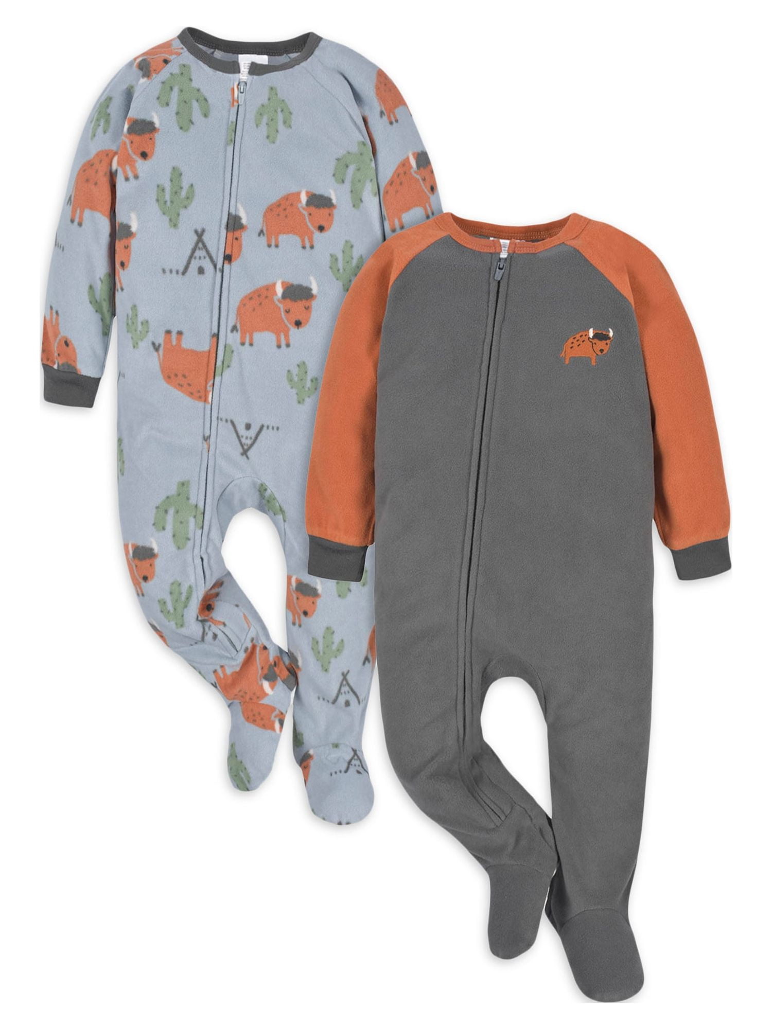 Gerber Infant Newborn Footed Fleece Microfleece Blanket Sleeper Pajamas ...