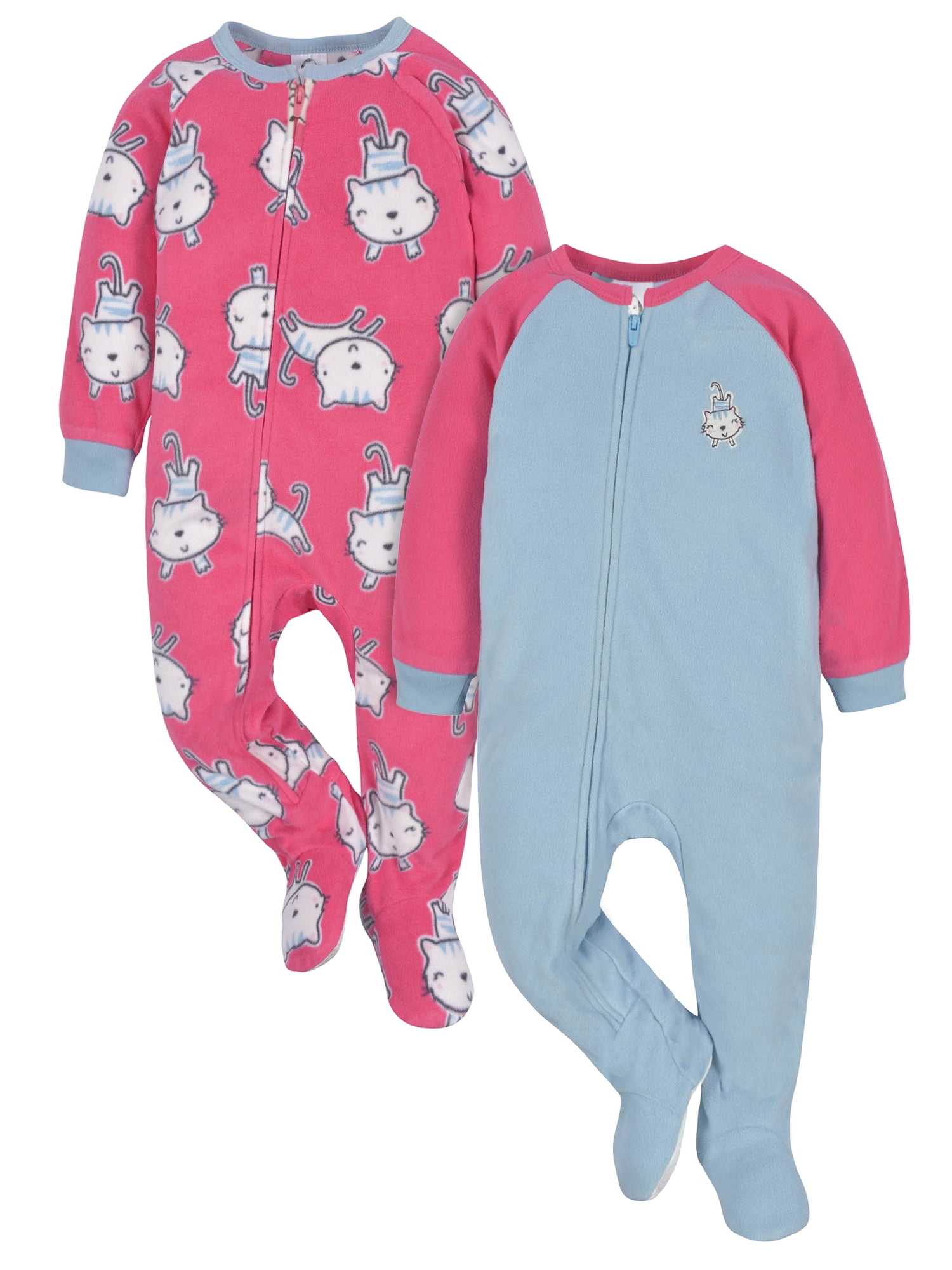 Gerber Baby & Toddler Neutral Microfleece Blanket Sleeper Pajamas, 2 ...