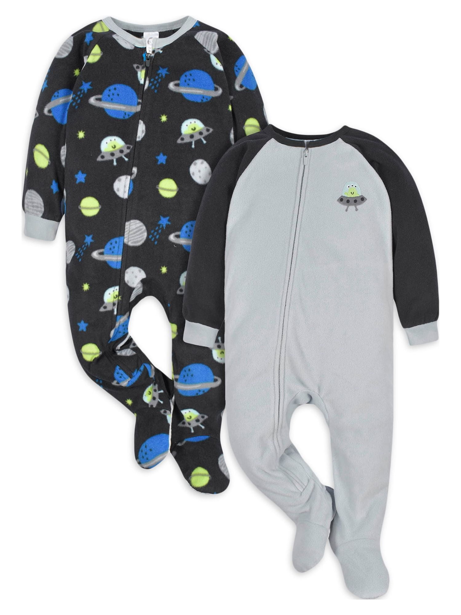Gerber Baby & Toddler Neutral Microfleece Blanket Sleeper Pajamas, 2 ...