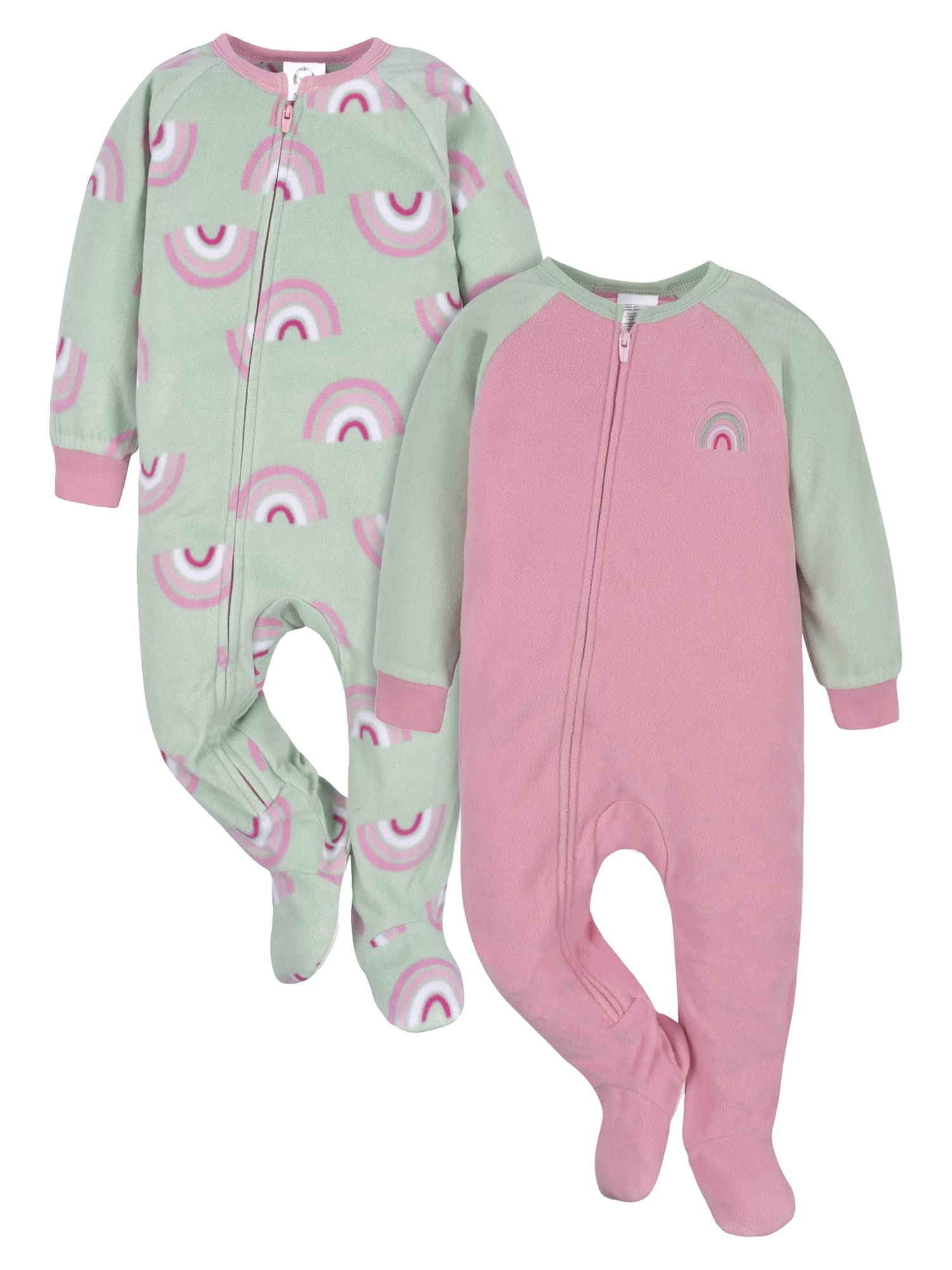 Gerber Baby & Toddler Neutral Microfleece Blanket Sleeper Pajamas, 2 ...