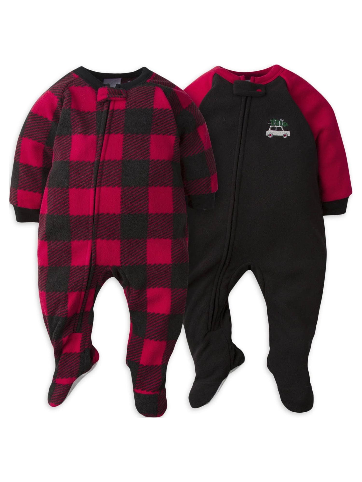 Gerber Baby & Toddler Boy Microfleece Blanket Sleeper Pajamas, 2-Pack ...
