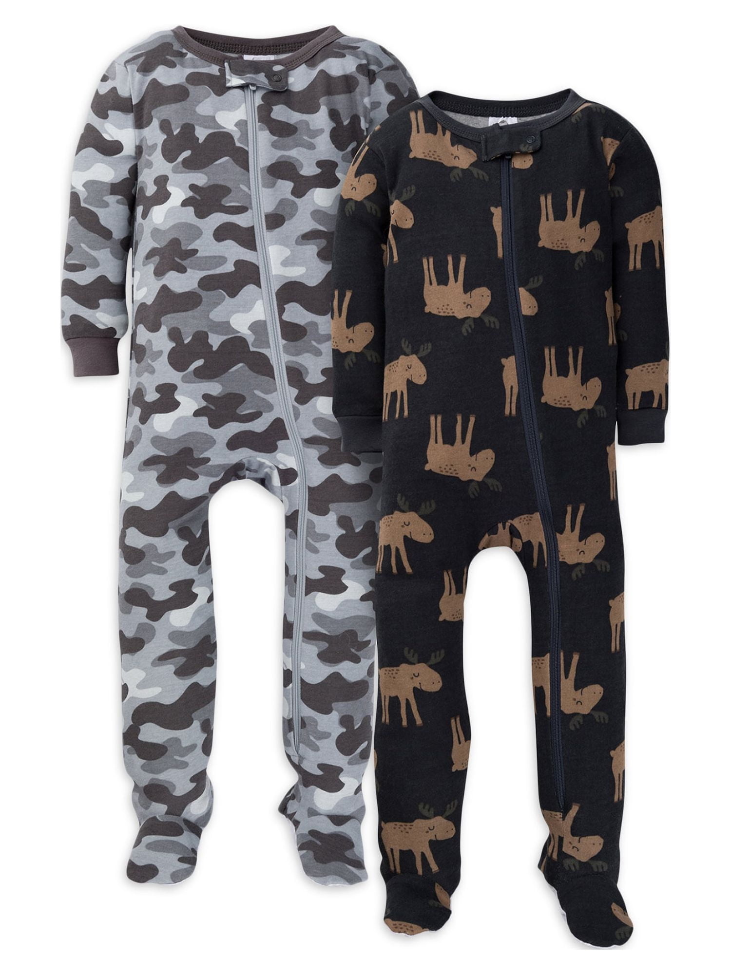 Gerber Baby & Toddler Neutral Snug Fit Footed Cotton Pajamas, 2-Pack, 0 ...