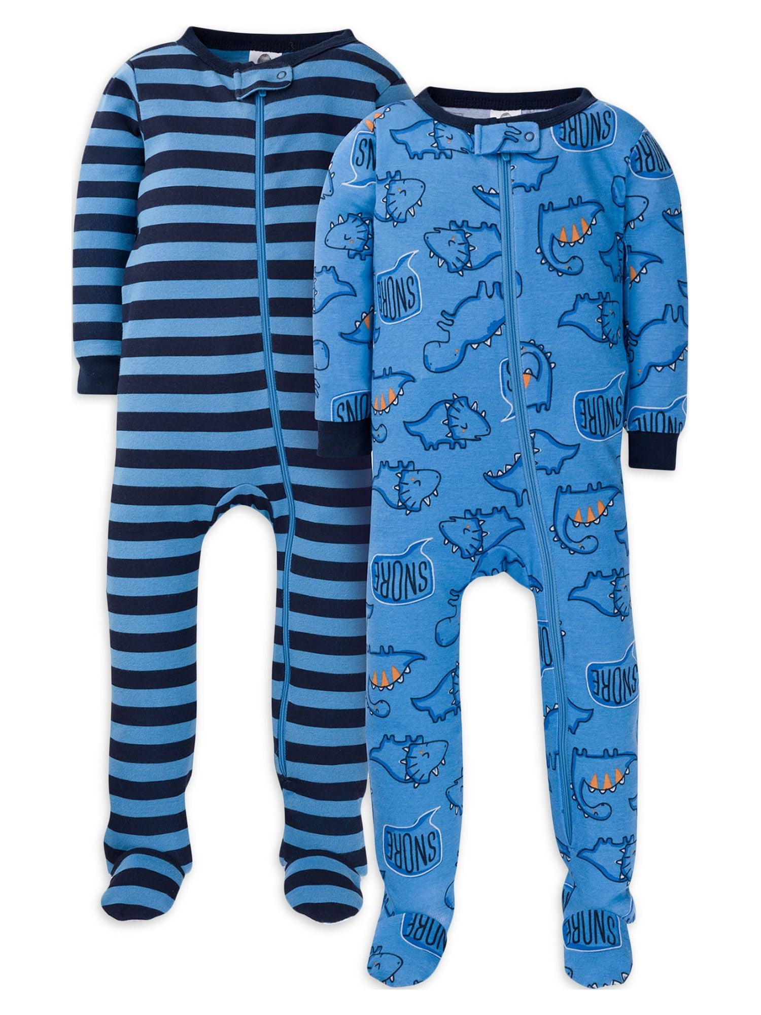 Gerber, Baby & Toddler Footed Cotton Pajamas, 2-Pack, Sizes 0/3M - 5T ...