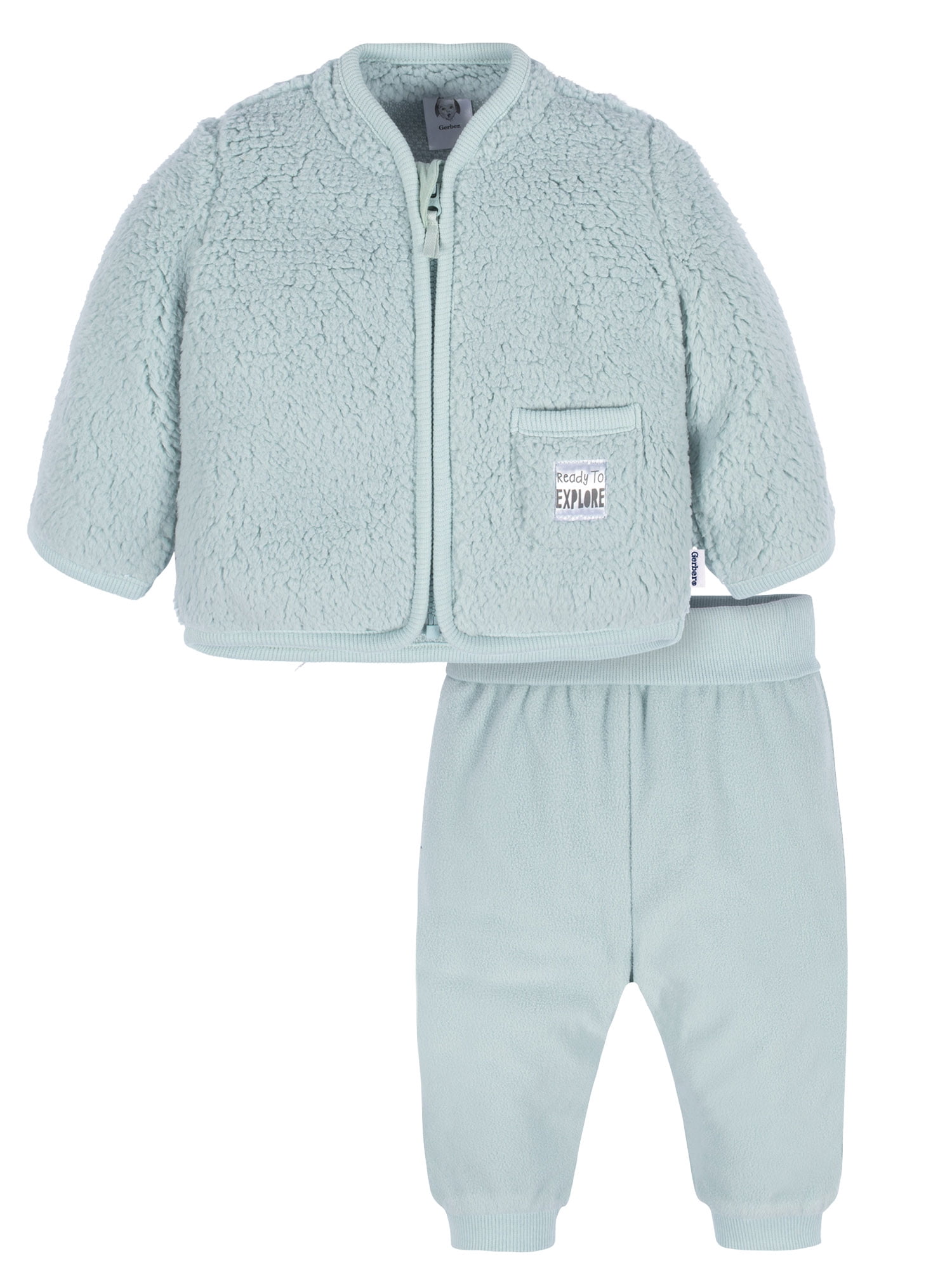 Gerber Baby and Toddler Boy Casual Sherpa Jacket & Jogger Pant Outfit ...