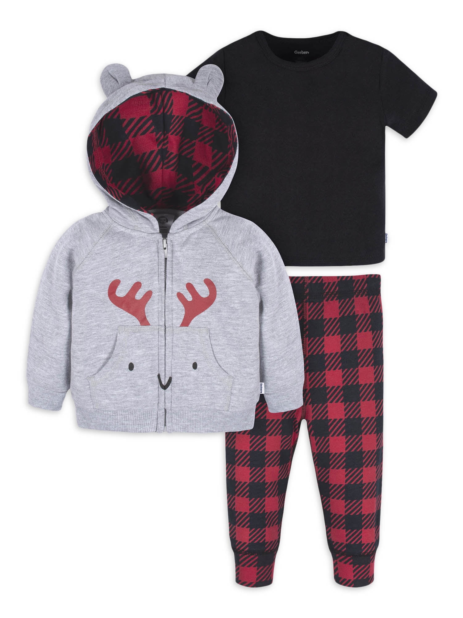 Gerber Baby and Toddler Boy Hoodie, Tee and Active Pant, 3-Piece, Sizes ...
