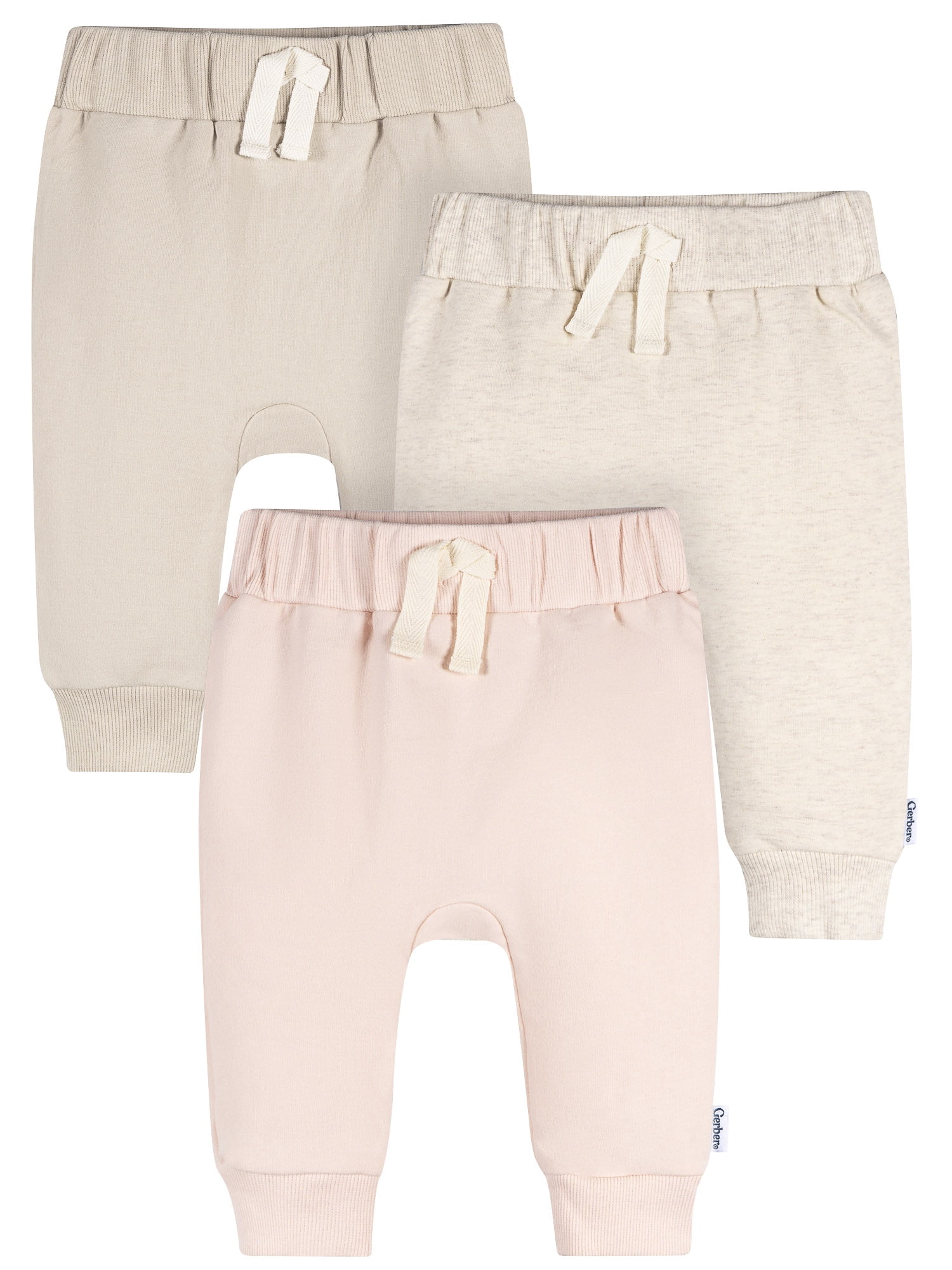 Gerber Baby and Toddler Neutral Joggers, 3-Pack, Sizes 0/3 Months - 5T ...