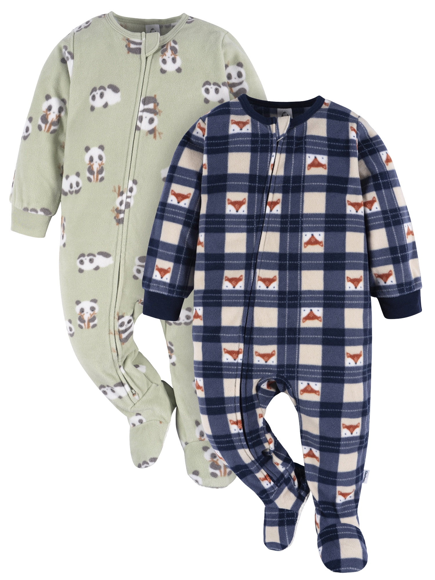 Gerber Baby and Toddler Neutral Microfleece Blanket Sleeper Pajamas, 2 ...