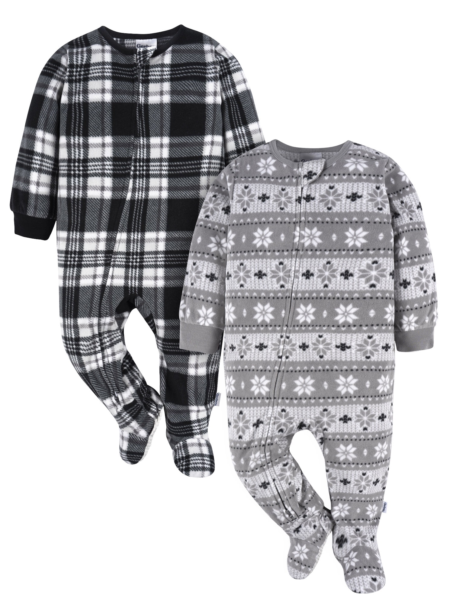 Gerber Baby and Toddler Neutral Microfleece Blanket Sleeper Pajamas, 2 ...