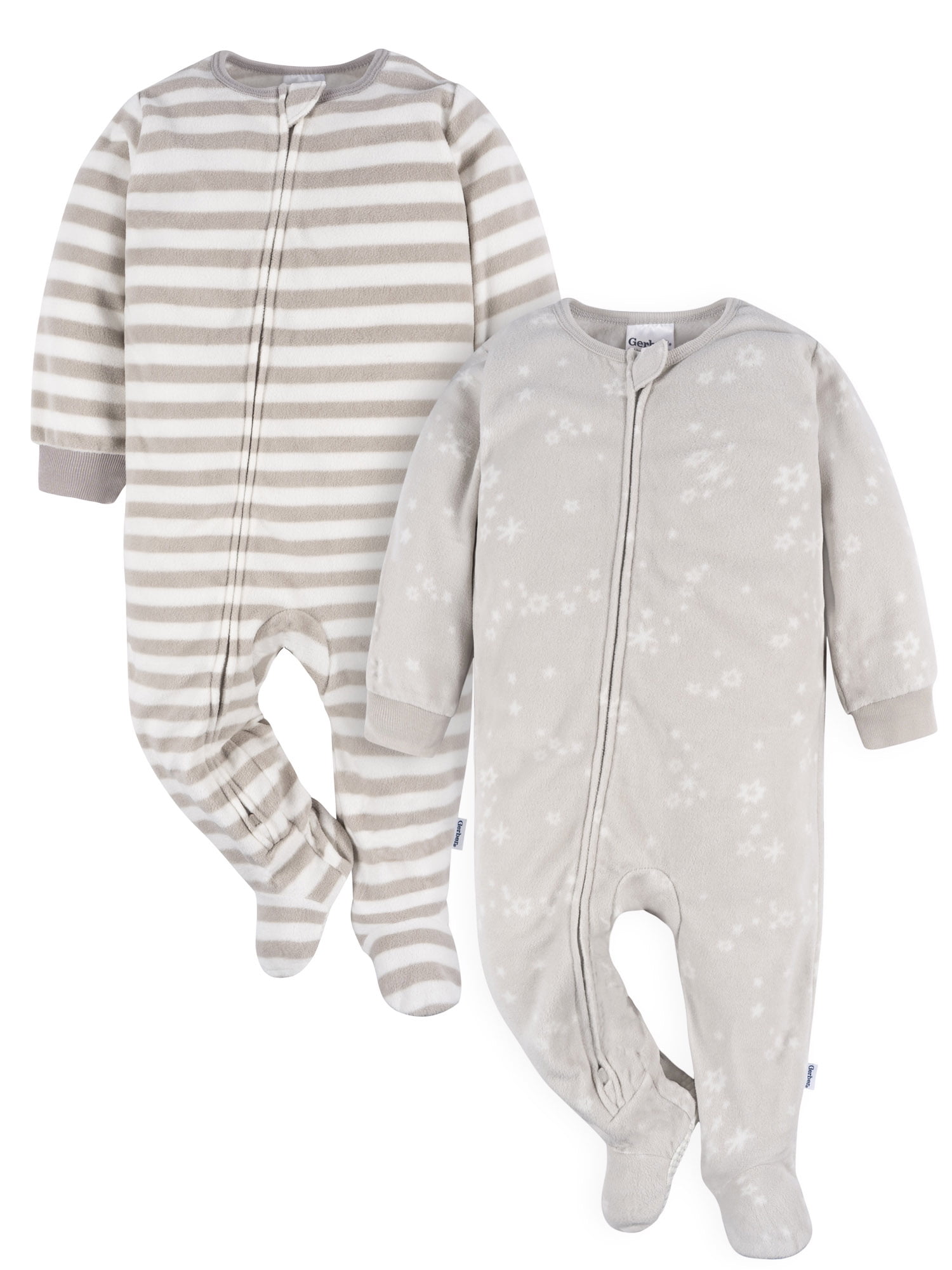 Gerber Baby and Toddler Neutral Microfleece Blanket Sleeper Pajamas, 2 ...