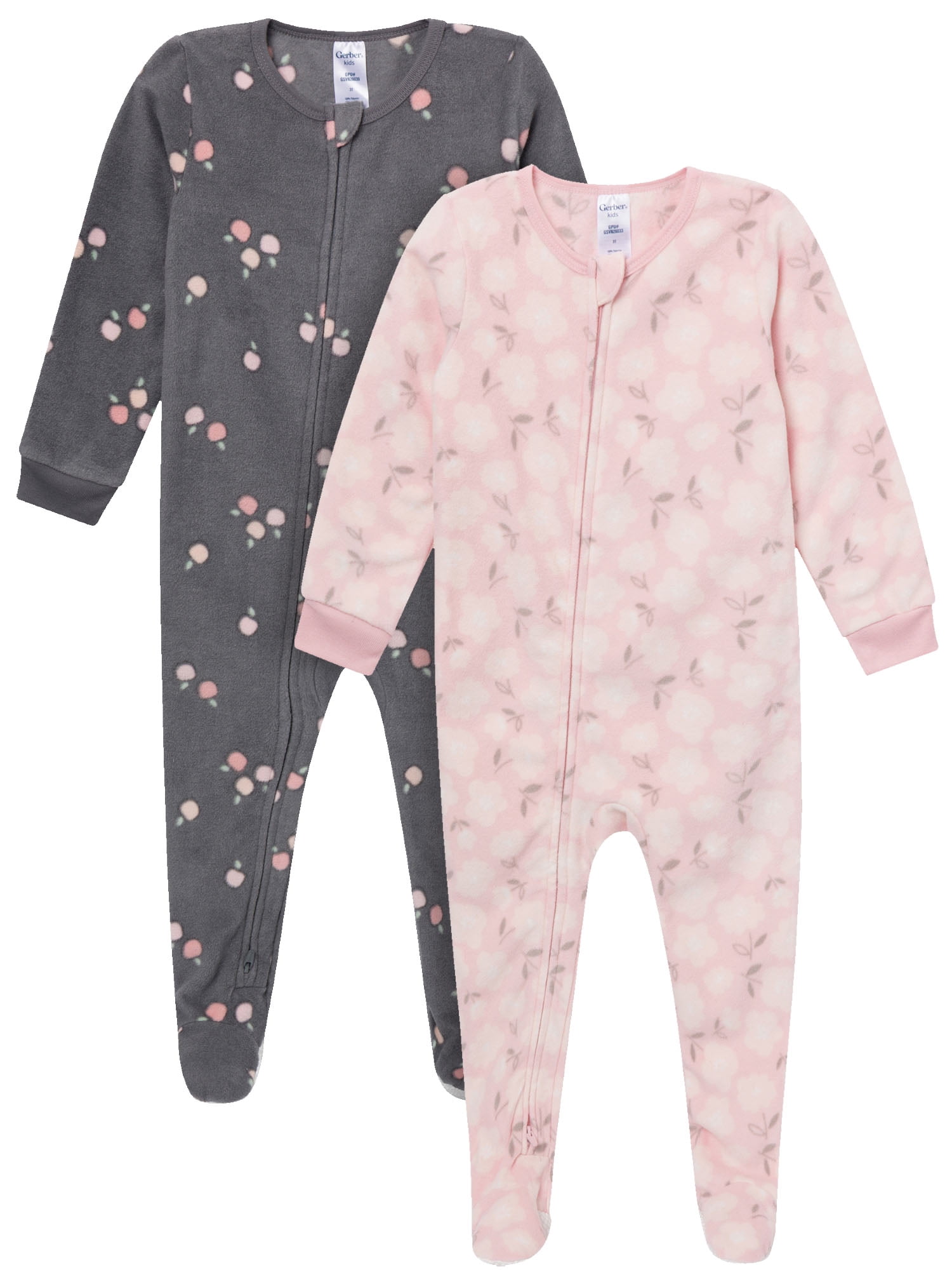 Gerber Baby and Toddler Neutral Microfleece Blanket Sleeper Pajamas, 2 ...