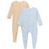 Gerber Baby and Toddler Neutral Microfleece Blanket Sleeper Pajamas, 2 ...