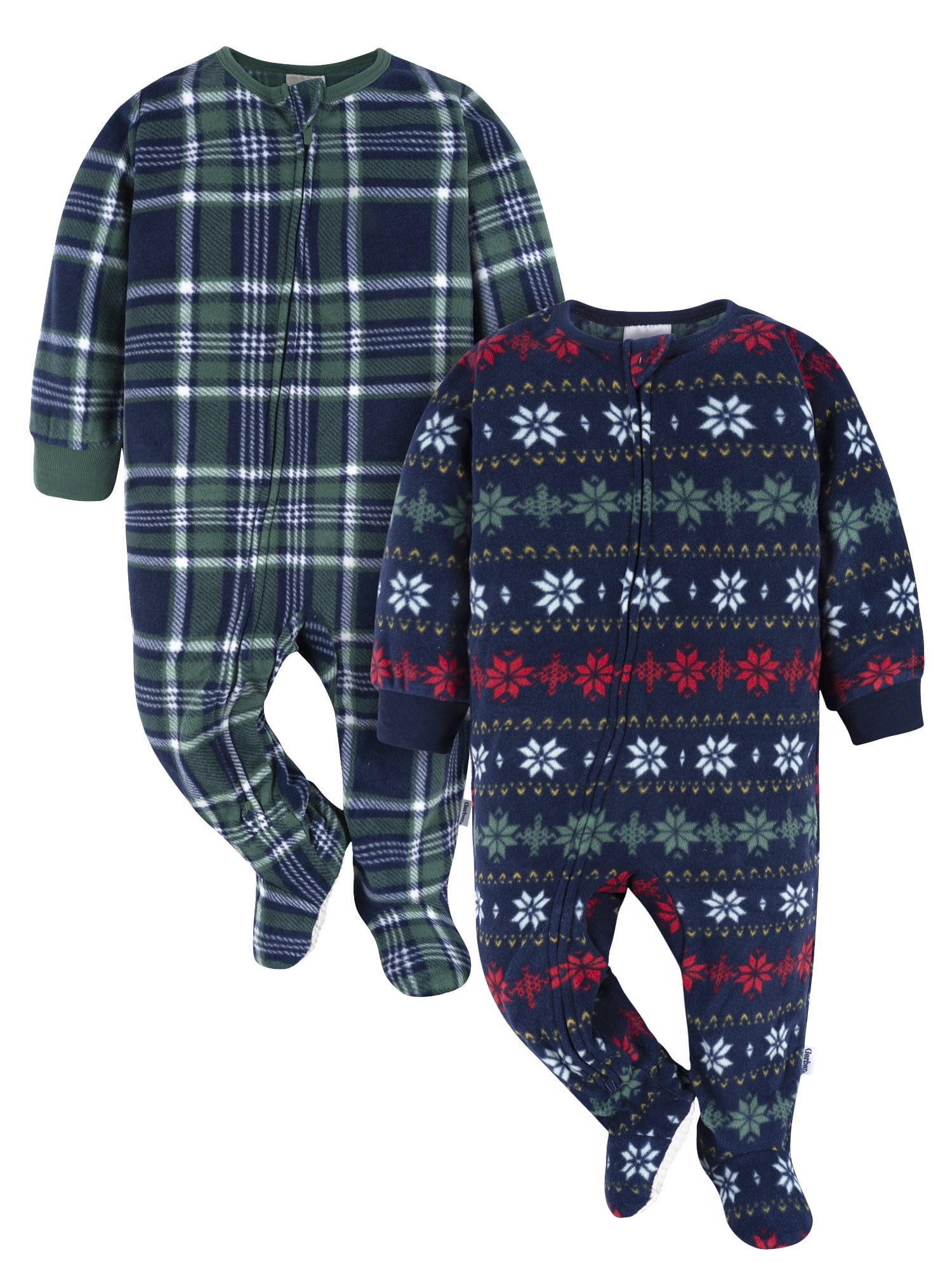 Gerber Baby and Toddler Neutral Microfleece Blanket Sleeper Pajamas, 2 ...