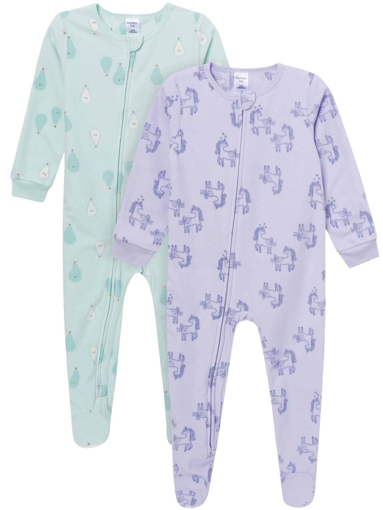 Gerber Baby and Toddler Neutral Microfleece Blanket Sleeper Pajamas, 2 ...