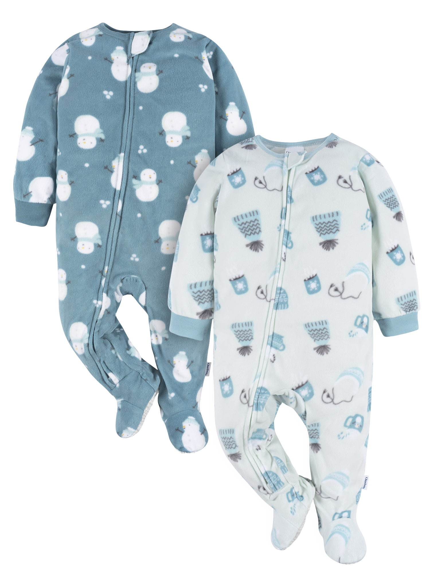Gerber Baby and Toddler Neutral Microfleece Blanket Sleeper Pajamas, 2 ...