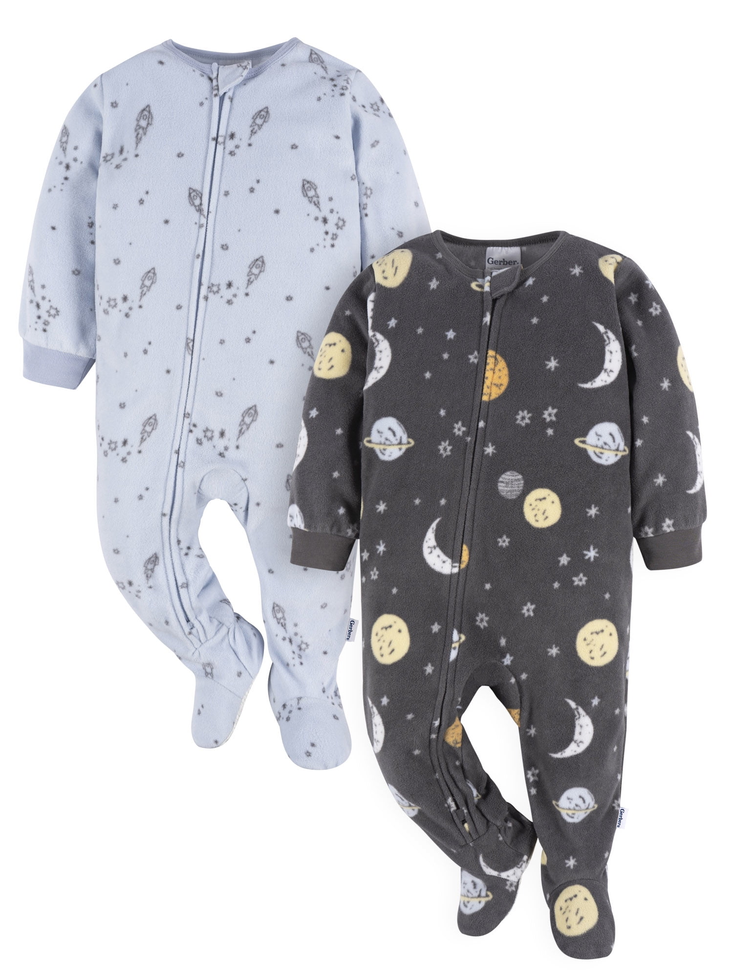 Gerber Baby and Toddler Neutral Microfleece Blanket Sleeper Pajamas, 2 ...