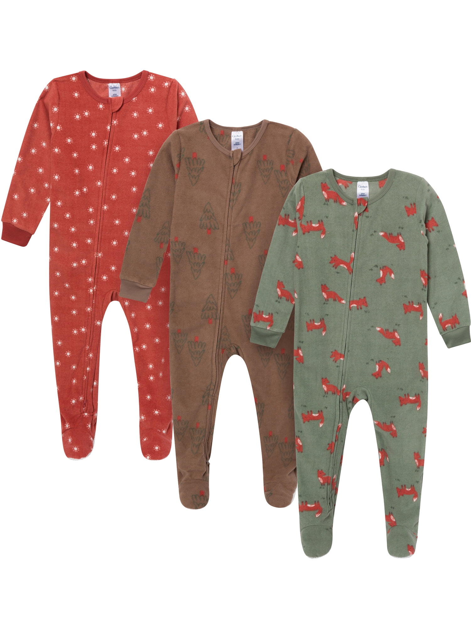 Gerber Baby and Toddler Neutral Microfleece Blanket Sleeper Pajamas, 3 ...
