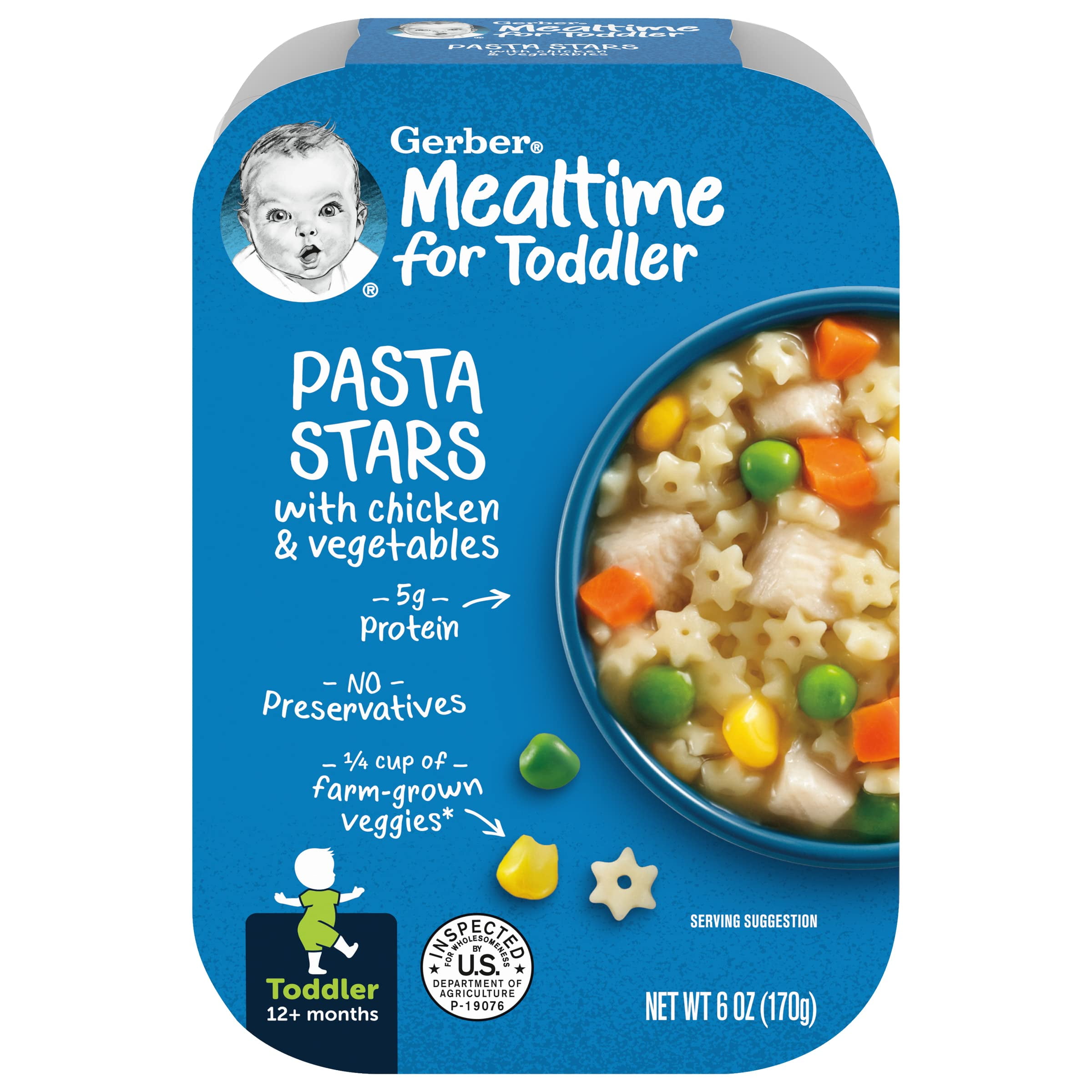 Gerber Chicken & Vegetables Stars Pasta, 6 Oz Packaging May Vary - Pack ...